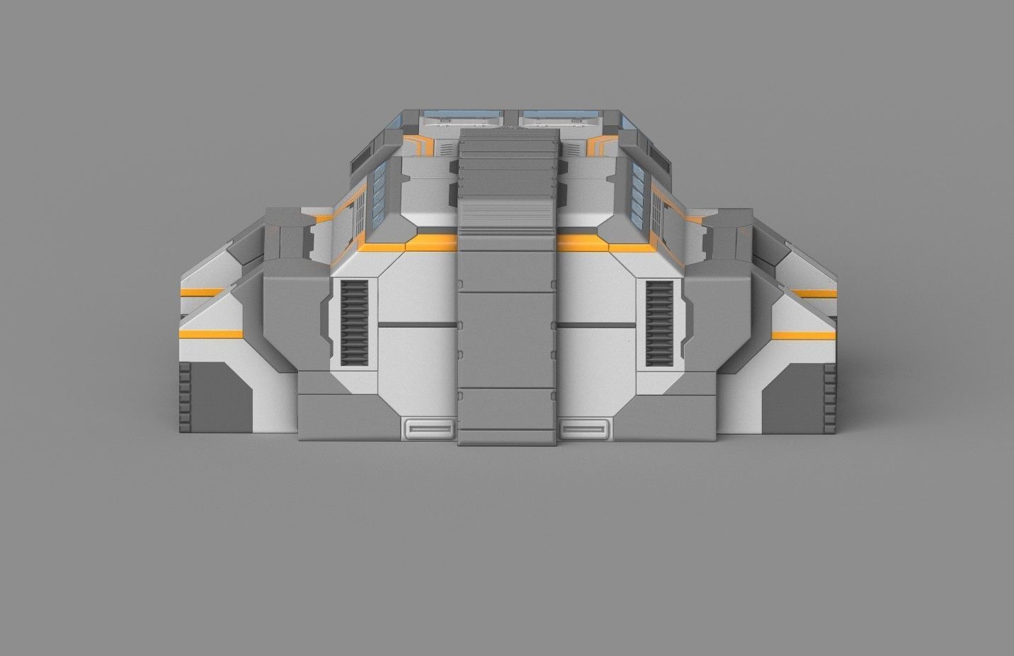 3D model Sci-Fi Military Building - Headquarter HQ VR / AR / low-poly ...