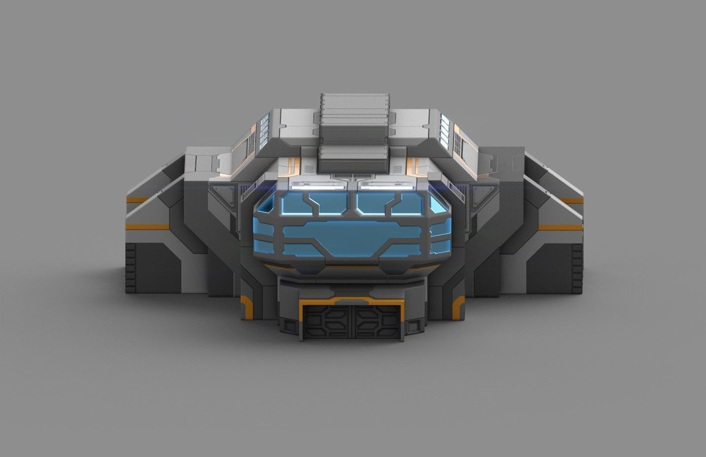 3D model Sci-Fi Military Building - Headquarter HQ VR / AR / low-poly ...