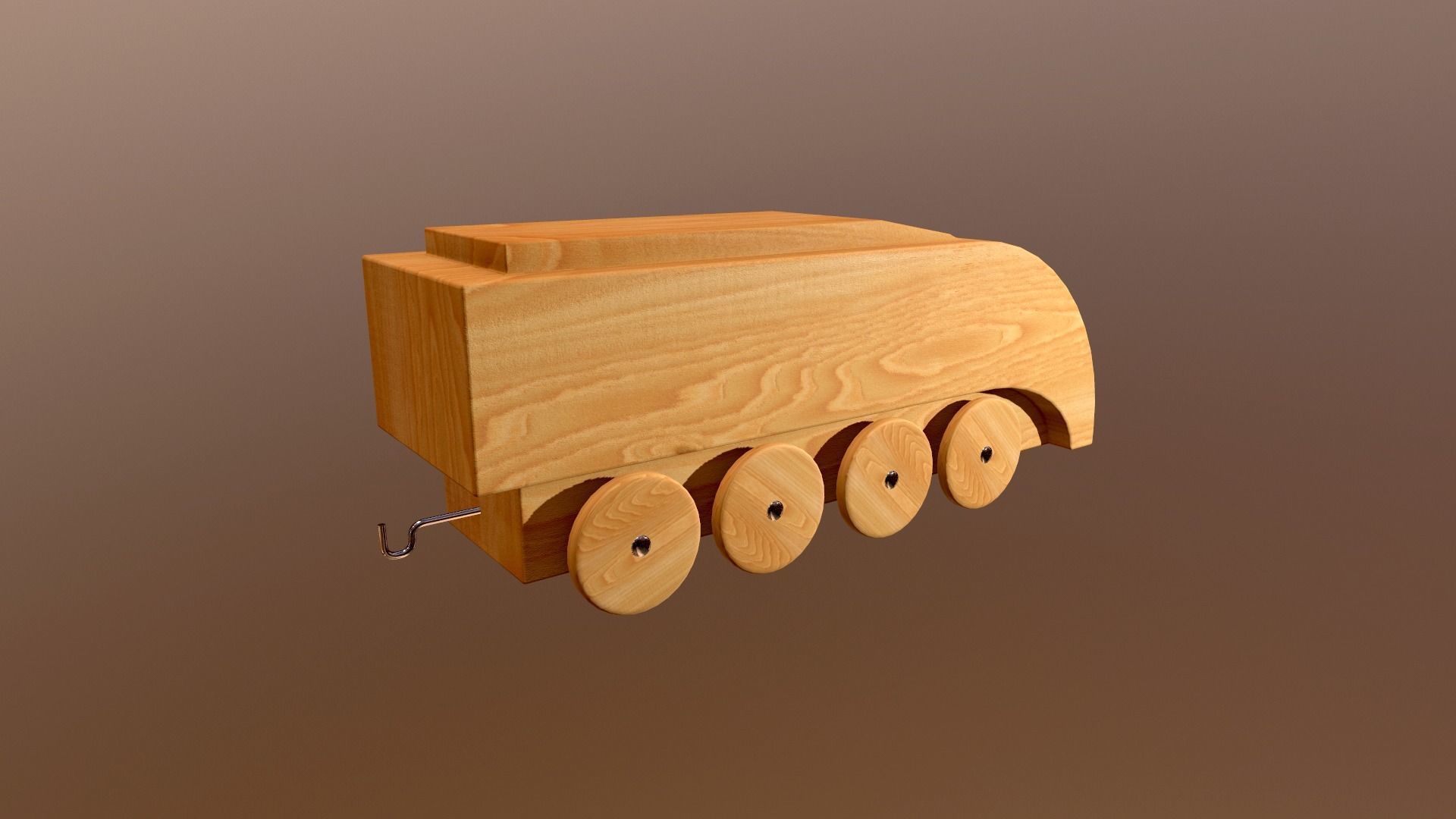 3D model Wooden Toy Train - Engine 001 VR / AR / low-poly | CGTrader