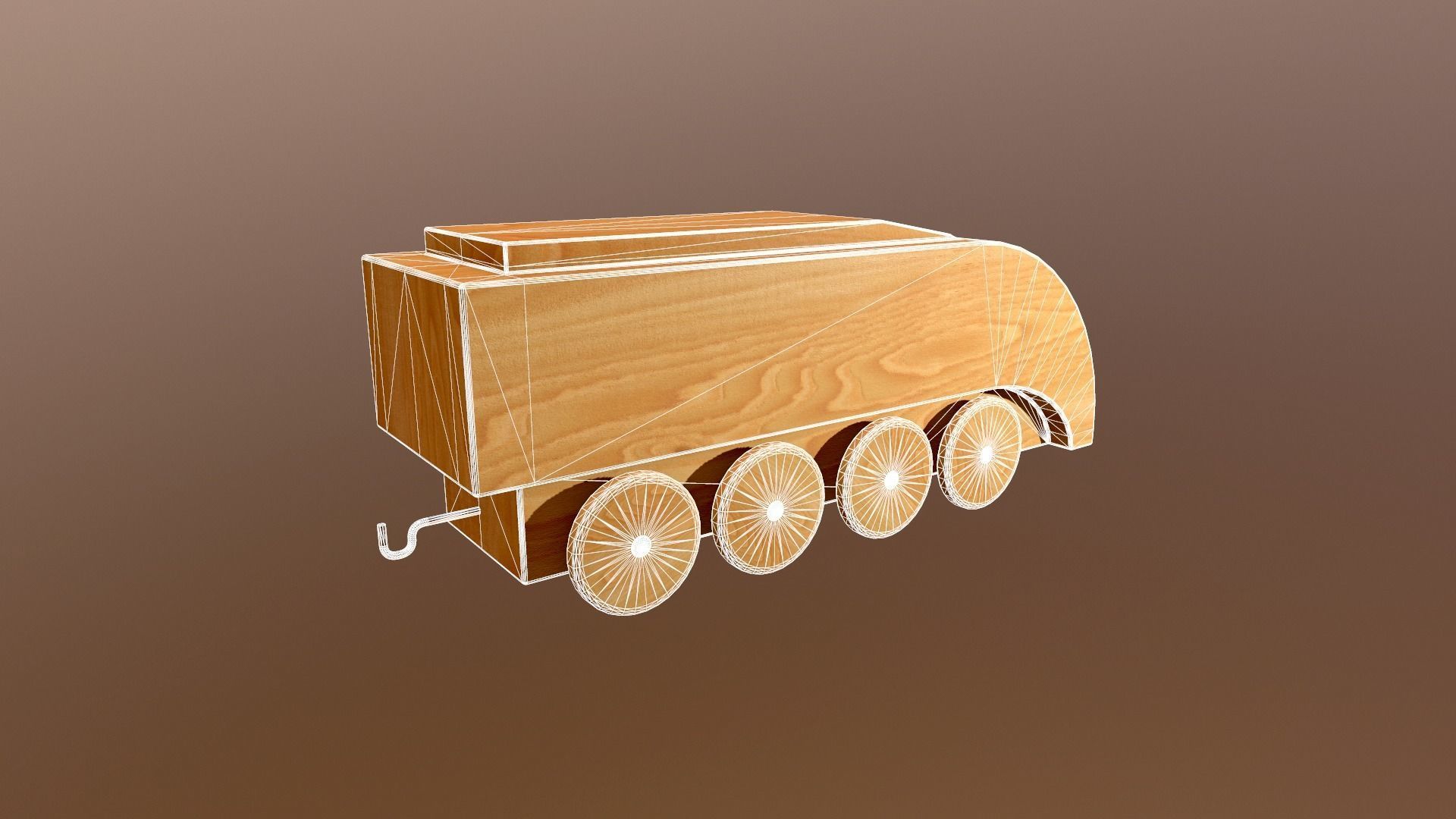 3D model Wooden Toy Train - Engine 001 VR / AR / low-poly | CGTrader