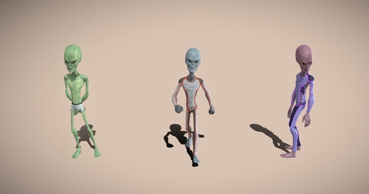 Classic aliens 3D model rigged | CGTrader