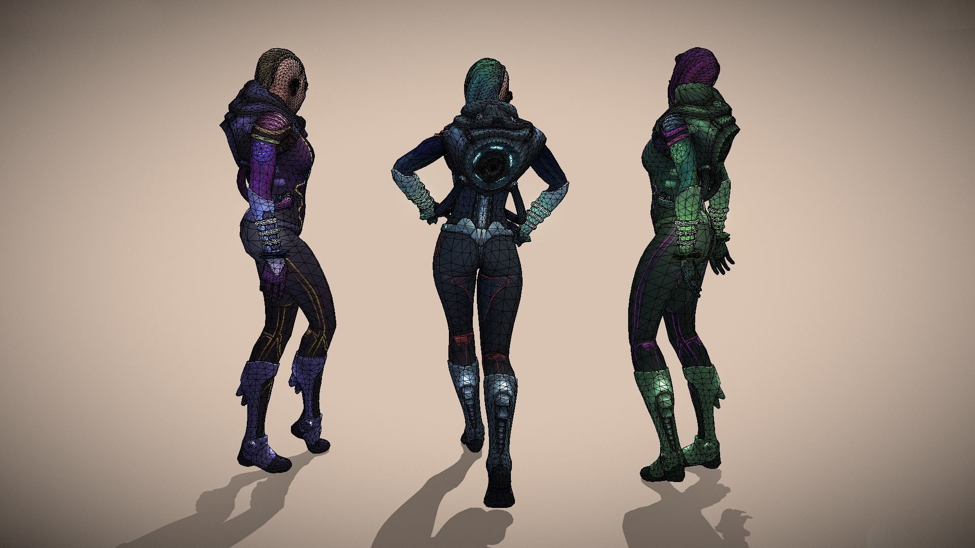 Space Punk 3D model rigged | CGTrader