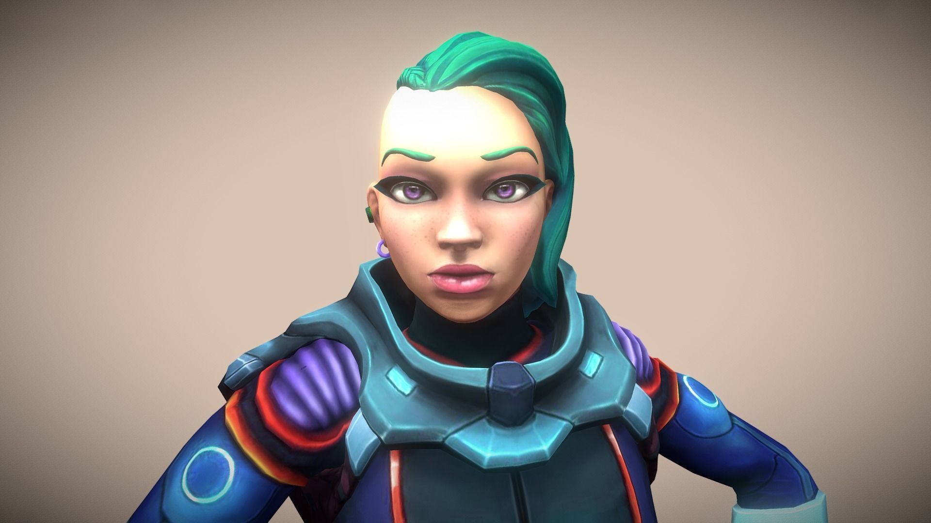 Space Punk 3D model rigged | CGTrader