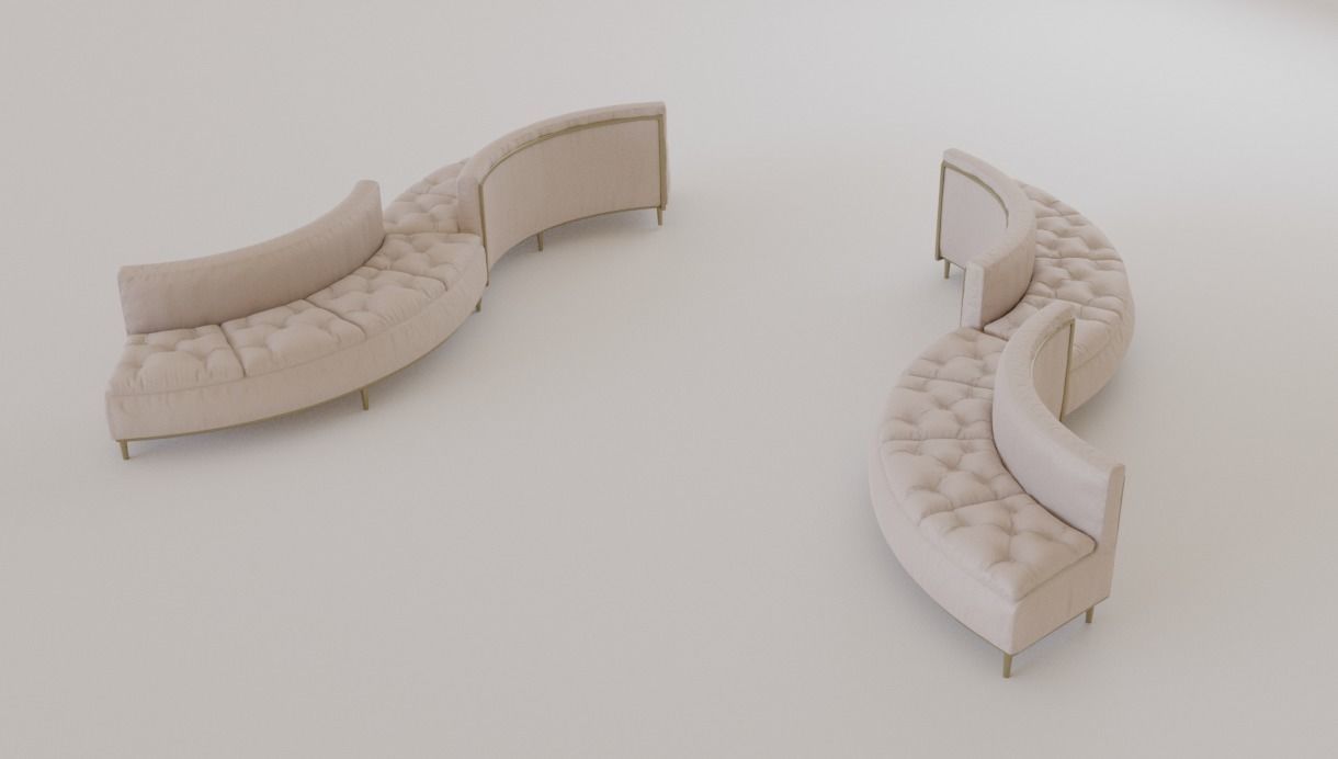 3D model Luxury Circular Seating Modules Pack Low poly PBR VR / AR ...