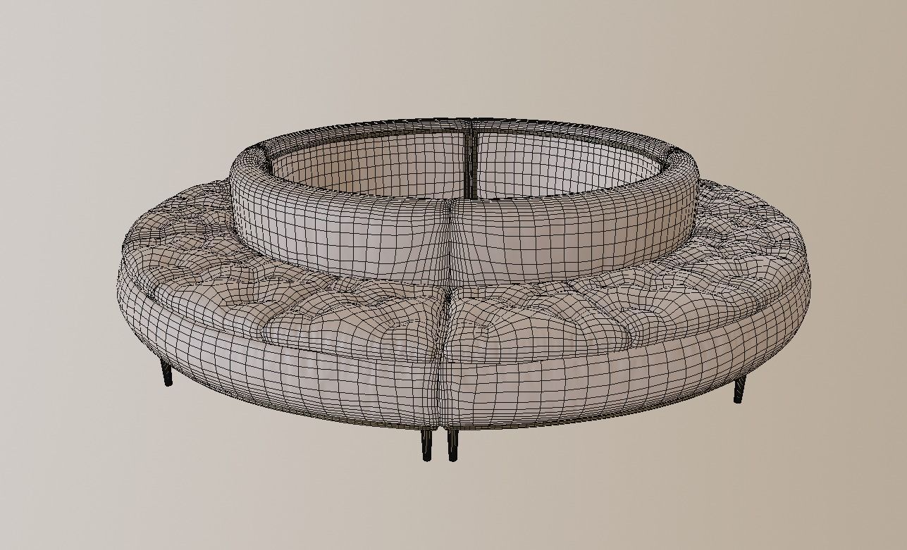 3D model Luxury Circular Seating Modules Pack Low poly PBR VR / AR ...