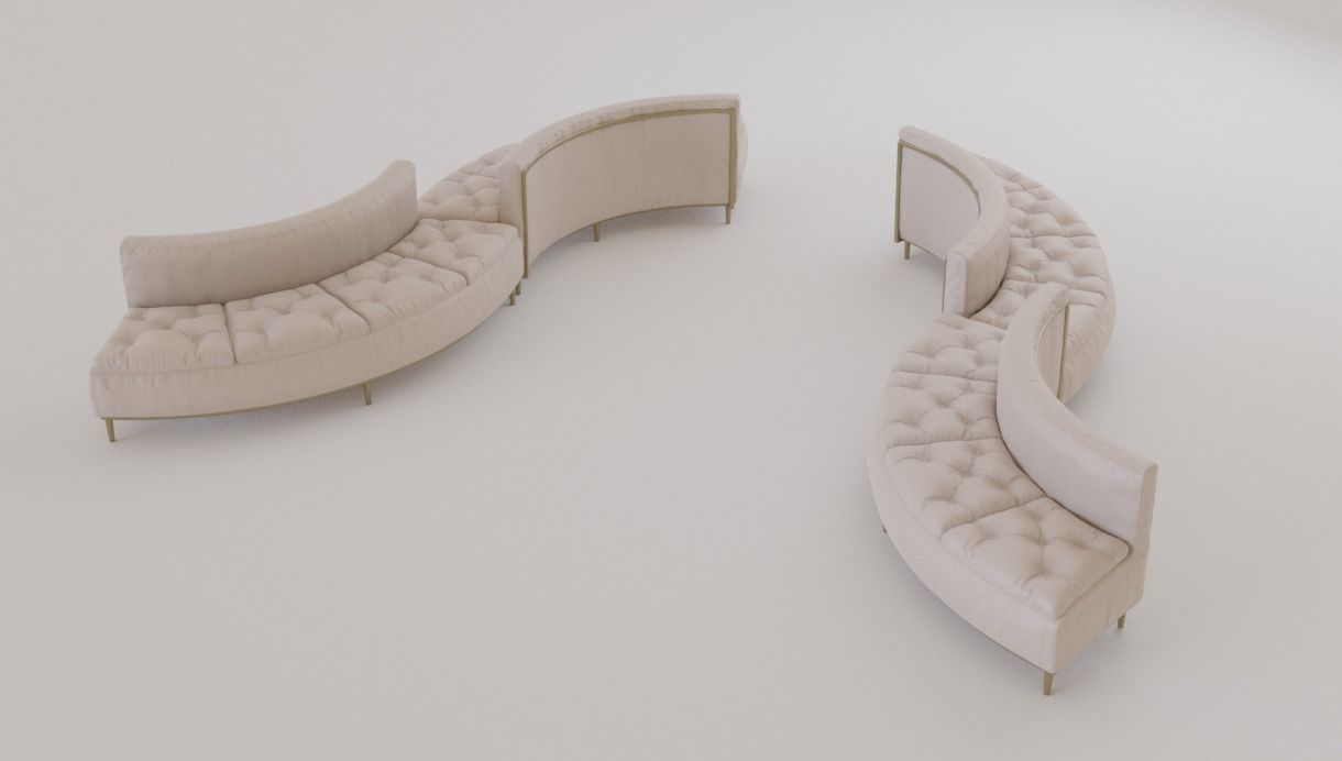 3D model Luxury Circular Seating Modules Pack Low poly PBR VR / AR ...