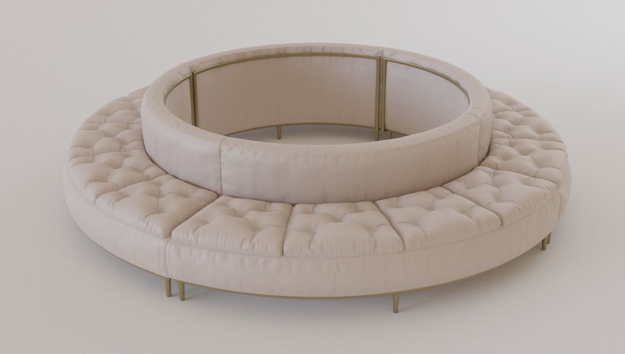 3D model Luxury Circular Seating Modules Pack Low poly PBR VR / AR ...