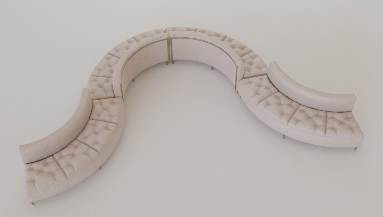 3D model Luxury Circular Seating Modules Pack Low poly PBR VR / AR ...