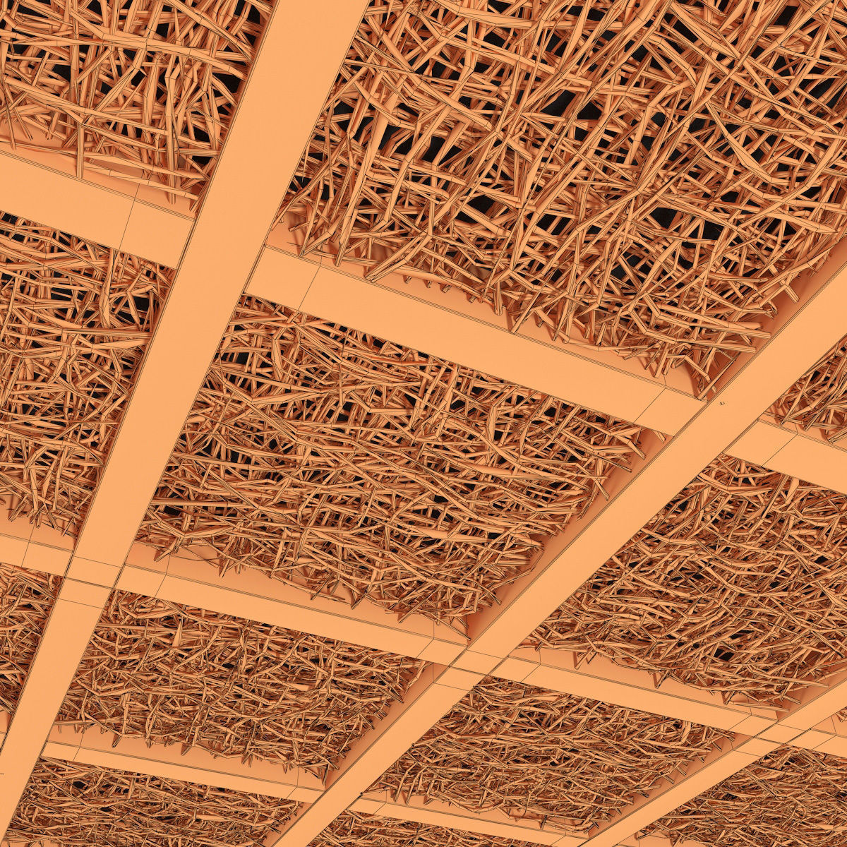 Ceiling white branch decor n1 3D model | CGTrader