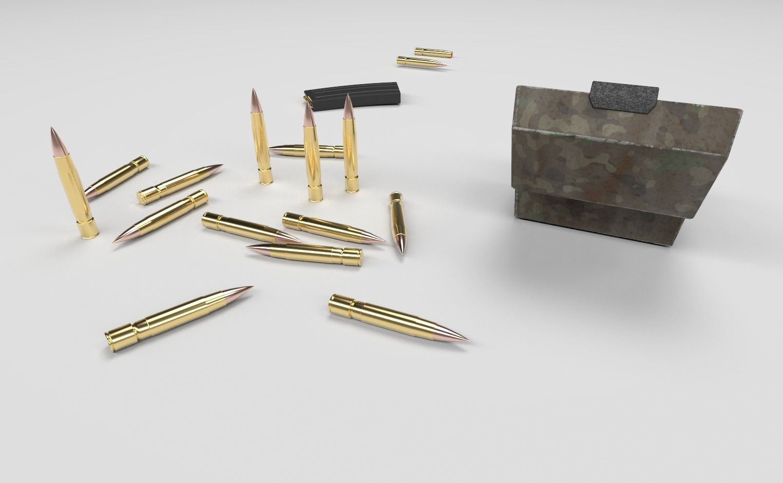 3D model Assault Rifle Ammo Set VR / AR / low-poly | CGTrader