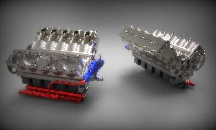 V10 Engine free 3D model animated rigged | CGTrader