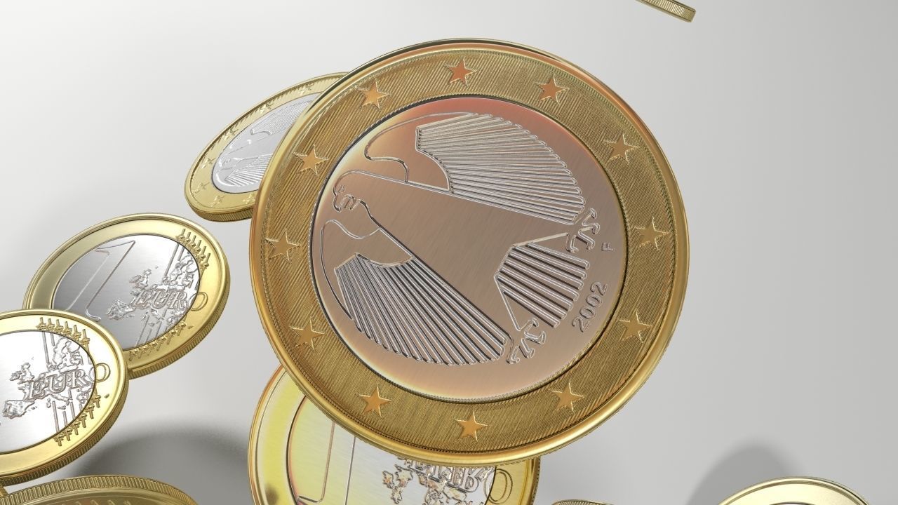 German 1 Euro coin 3D model | CGTrader