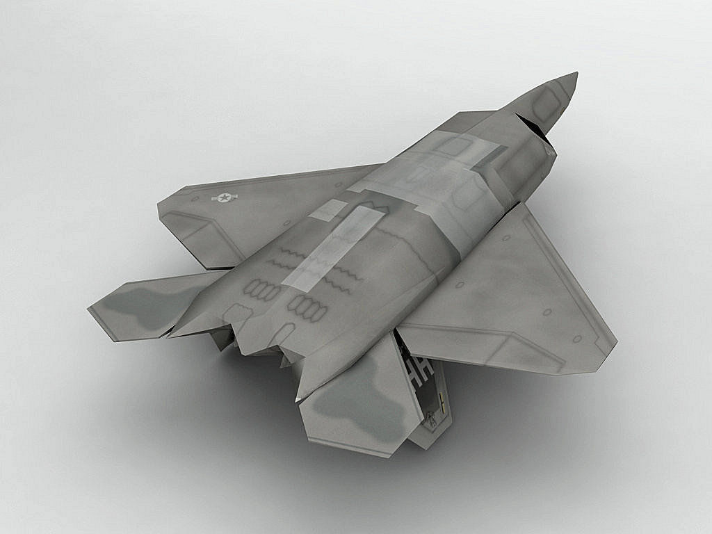 3D model F-22 Raptor Military Jet Aircraft LOW VR / AR / low-poly ...