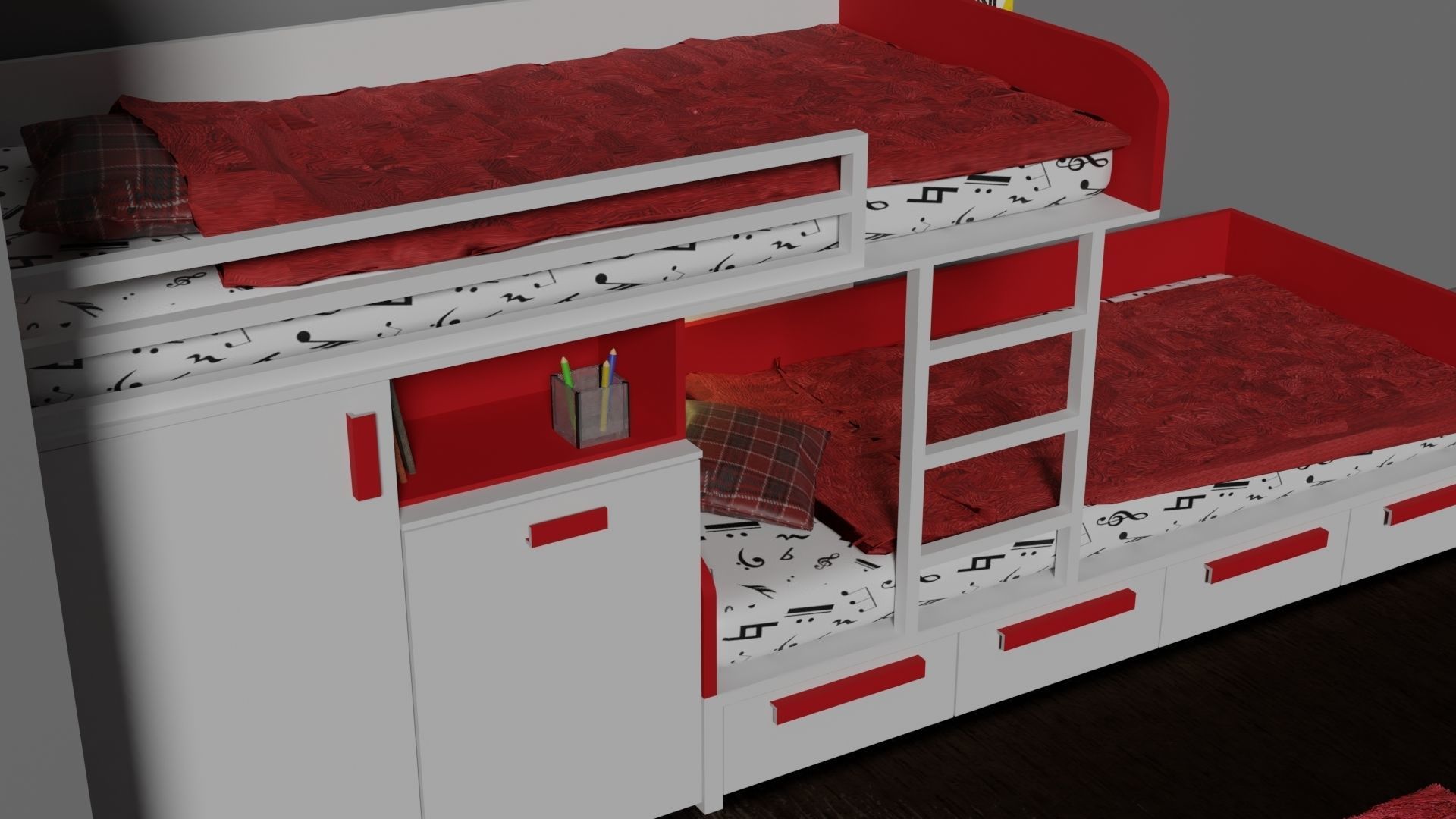 Modern Bunk Bed 3D model | CGTrader