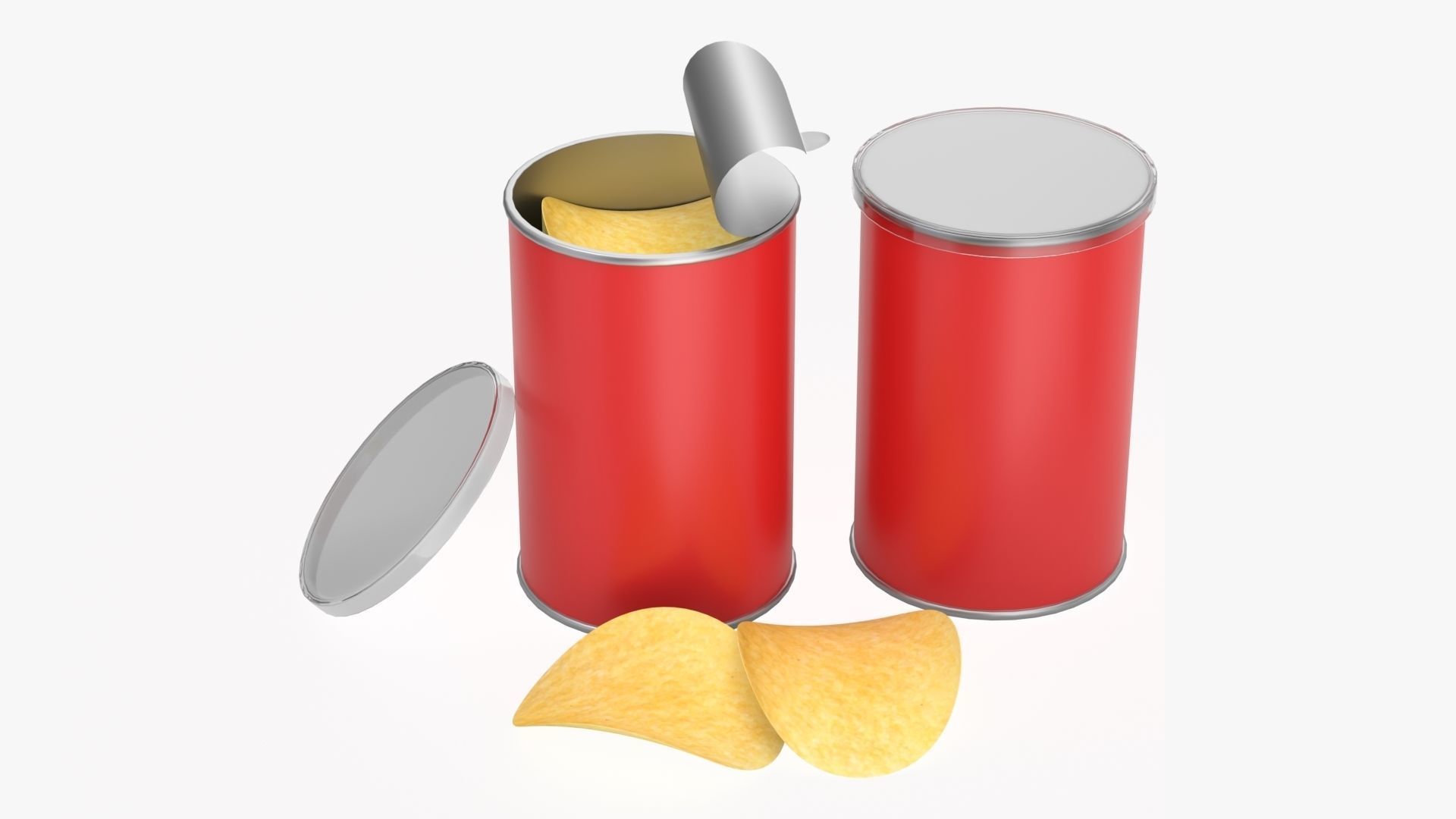 Carton tube packaging for potato chips 3D model | CGTrader