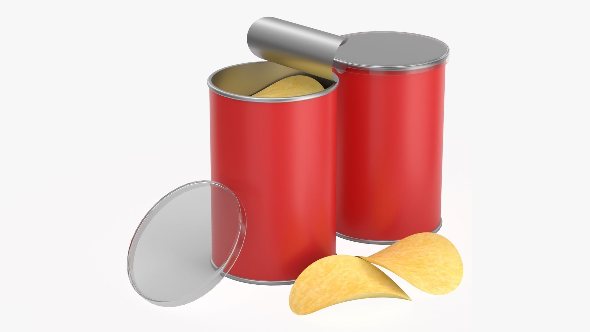 Carton tube packaging for potato chips 3D model | CGTrader