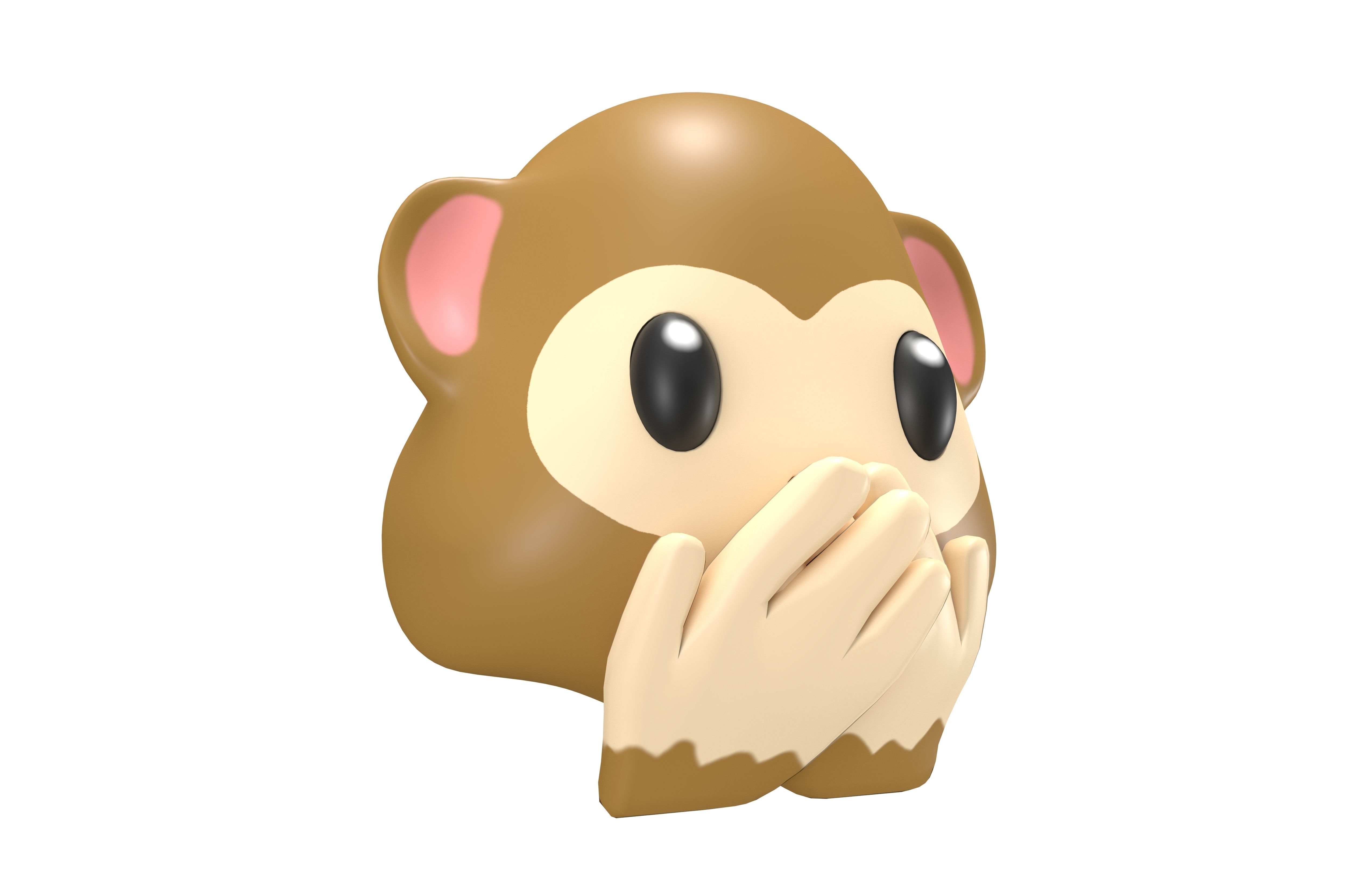 3D model Speak-No-Evil Monkey Face VR / AR / low-poly | CGTrader