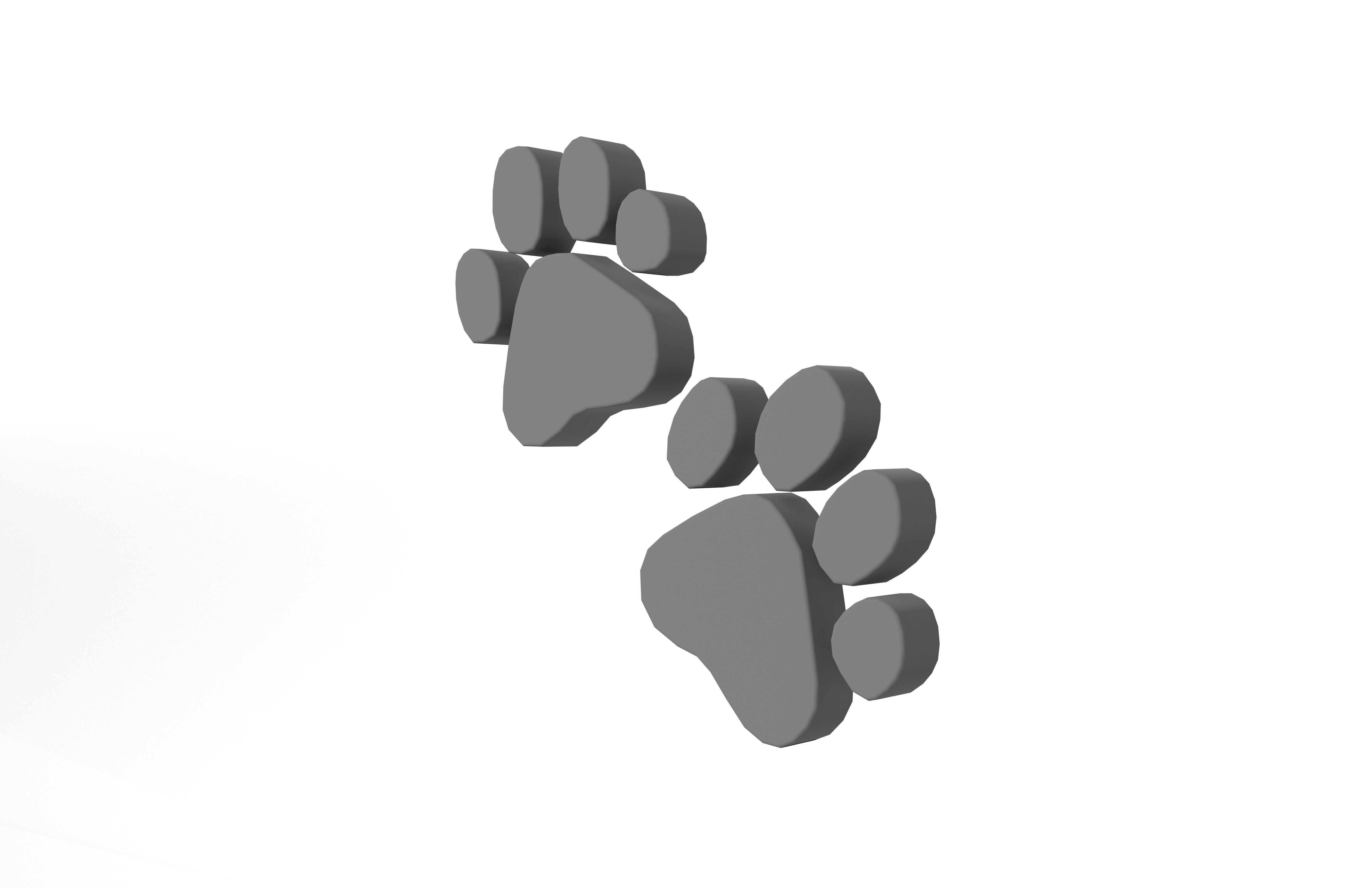 3D model Paw Prints v1 001 VR / AR / low-poly | CGTrader