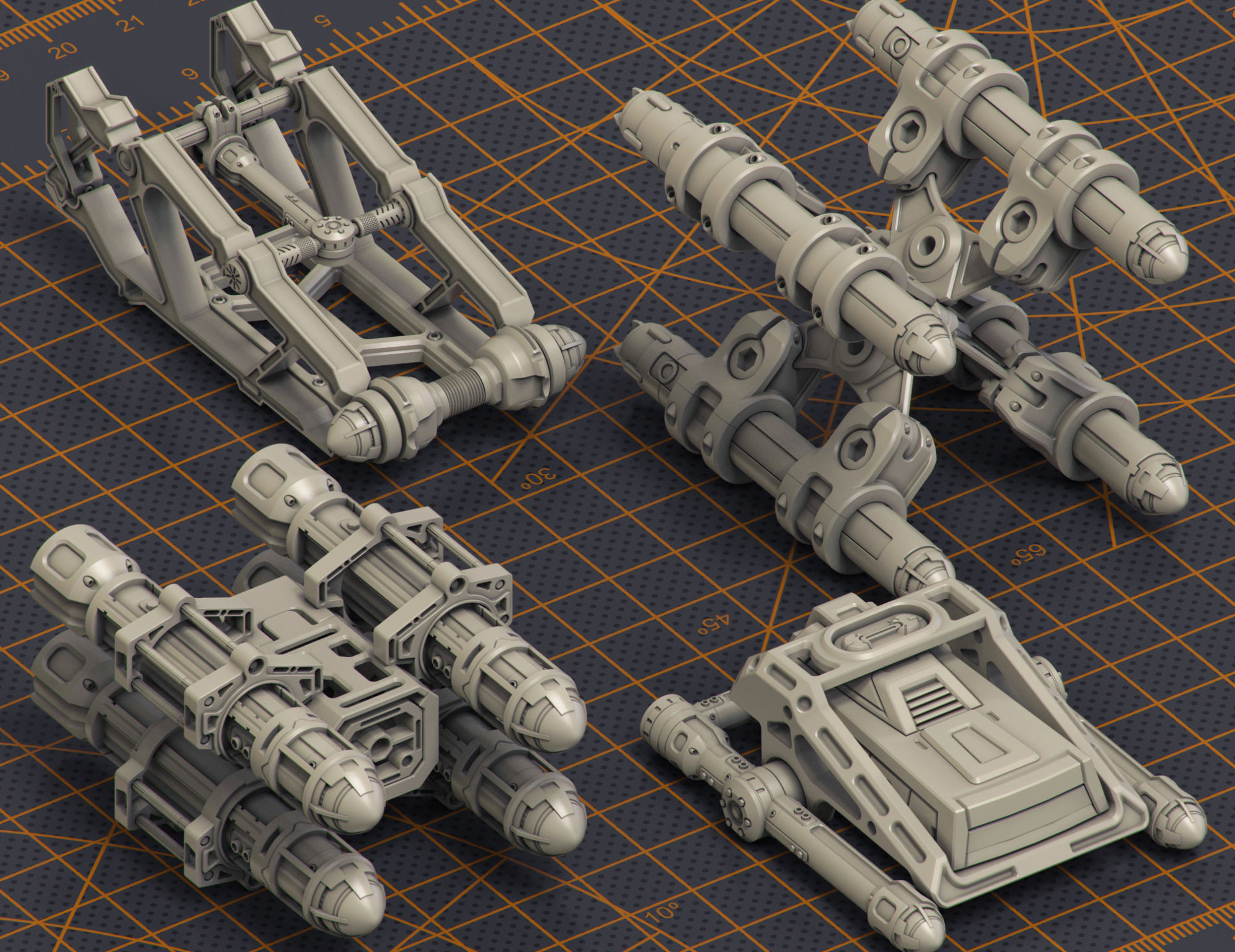 Mech Warrior Hard Surface Kitbash 3 of 20 3D model | CGTrader