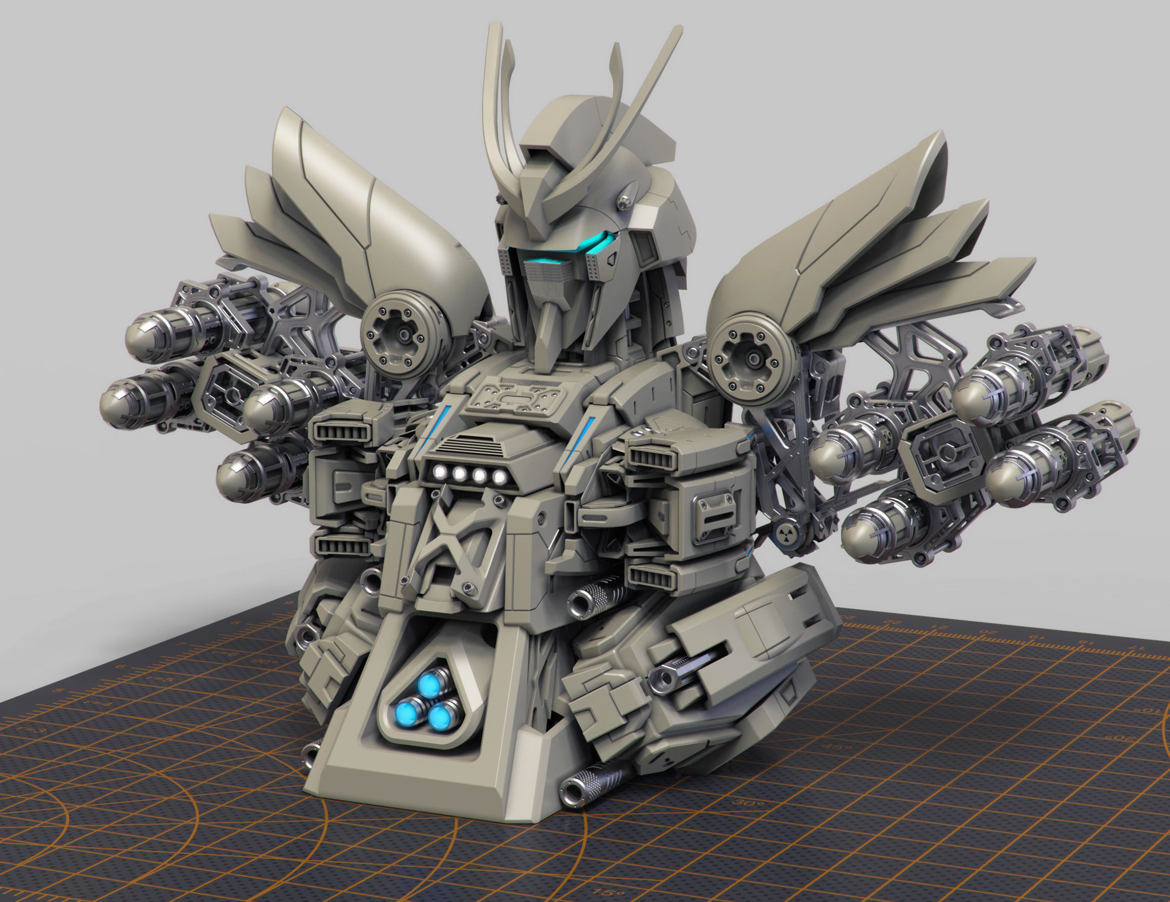 Mech Warrior Hard Surface Kitbash 3 of 20 3D model | CGTrader