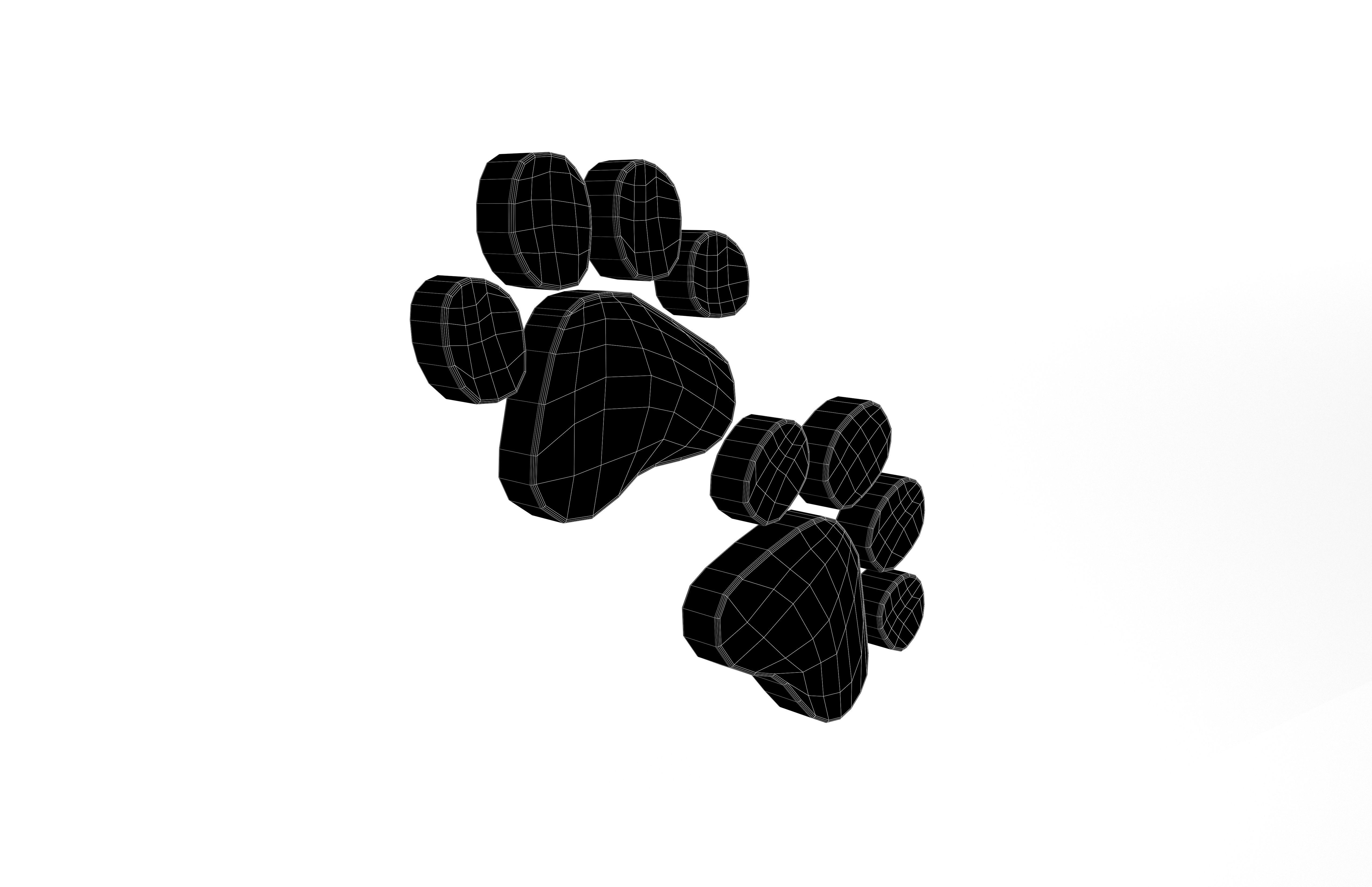 3D model Paw Prints v1 010 VR / AR / low-poly | CGTrader