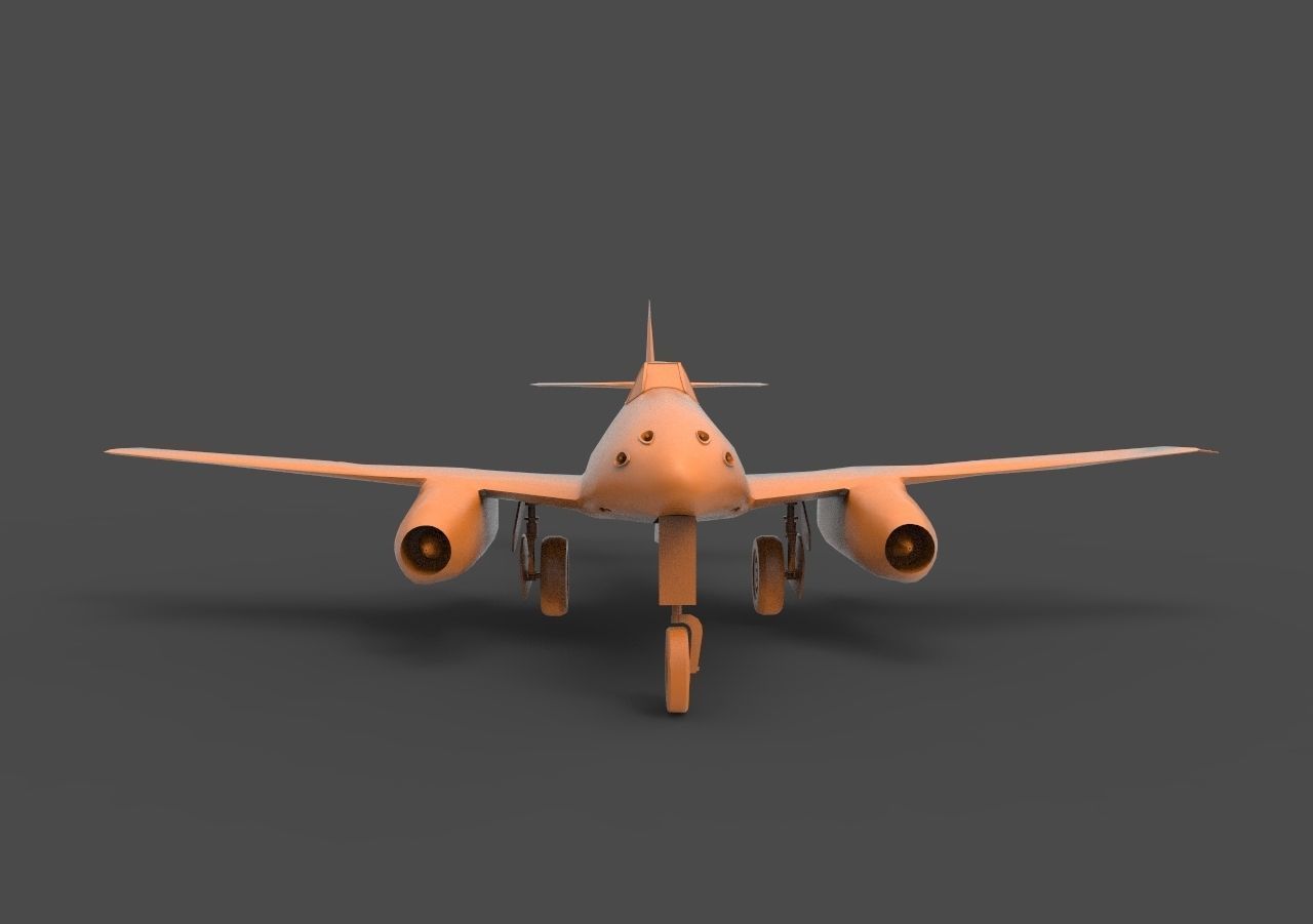 ME262 orange plane 3D model 3D printable | CGTrader
