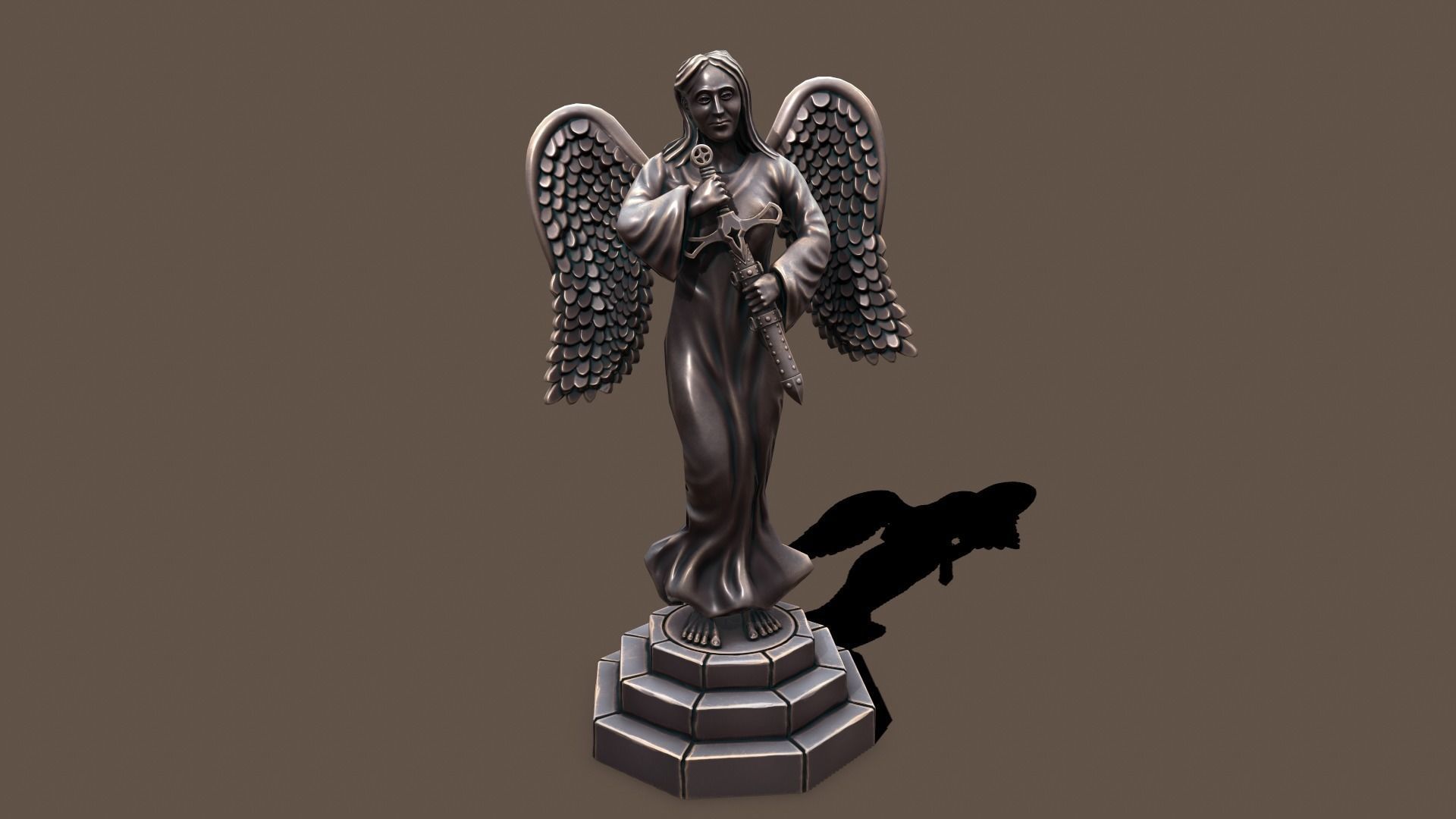 3D model Statue woman keeper VR / AR / low-poly | CGTrader