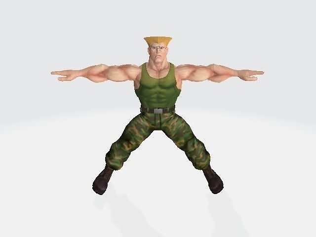Game Character GUILE 3D model animated rigged | CGTrader