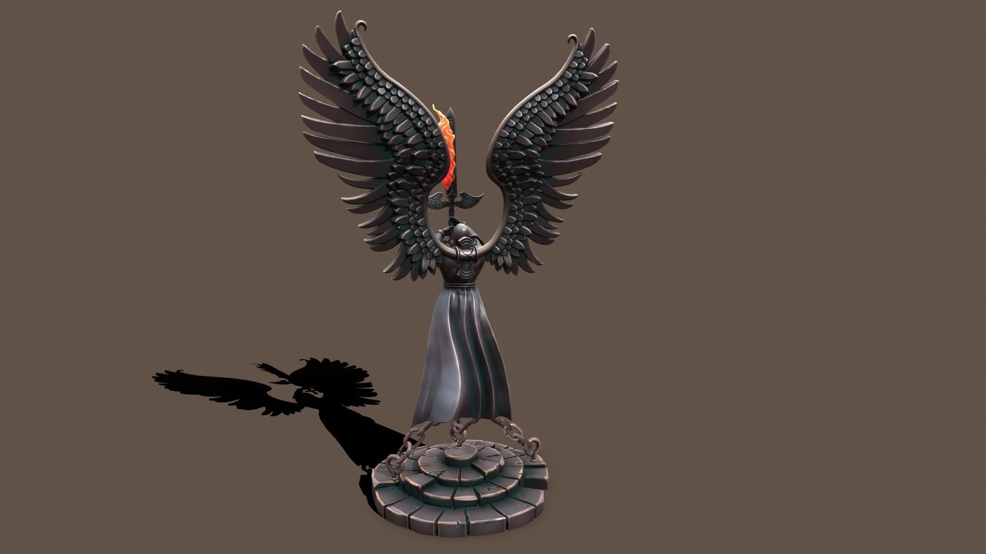 3D model Statue archangel VR / AR / low-poly | CGTrader