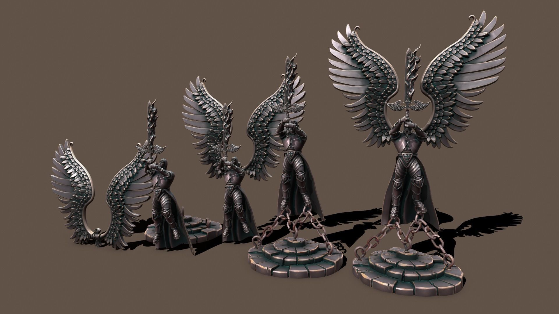 3D model Statue archangel VR / AR / low-poly | CGTrader