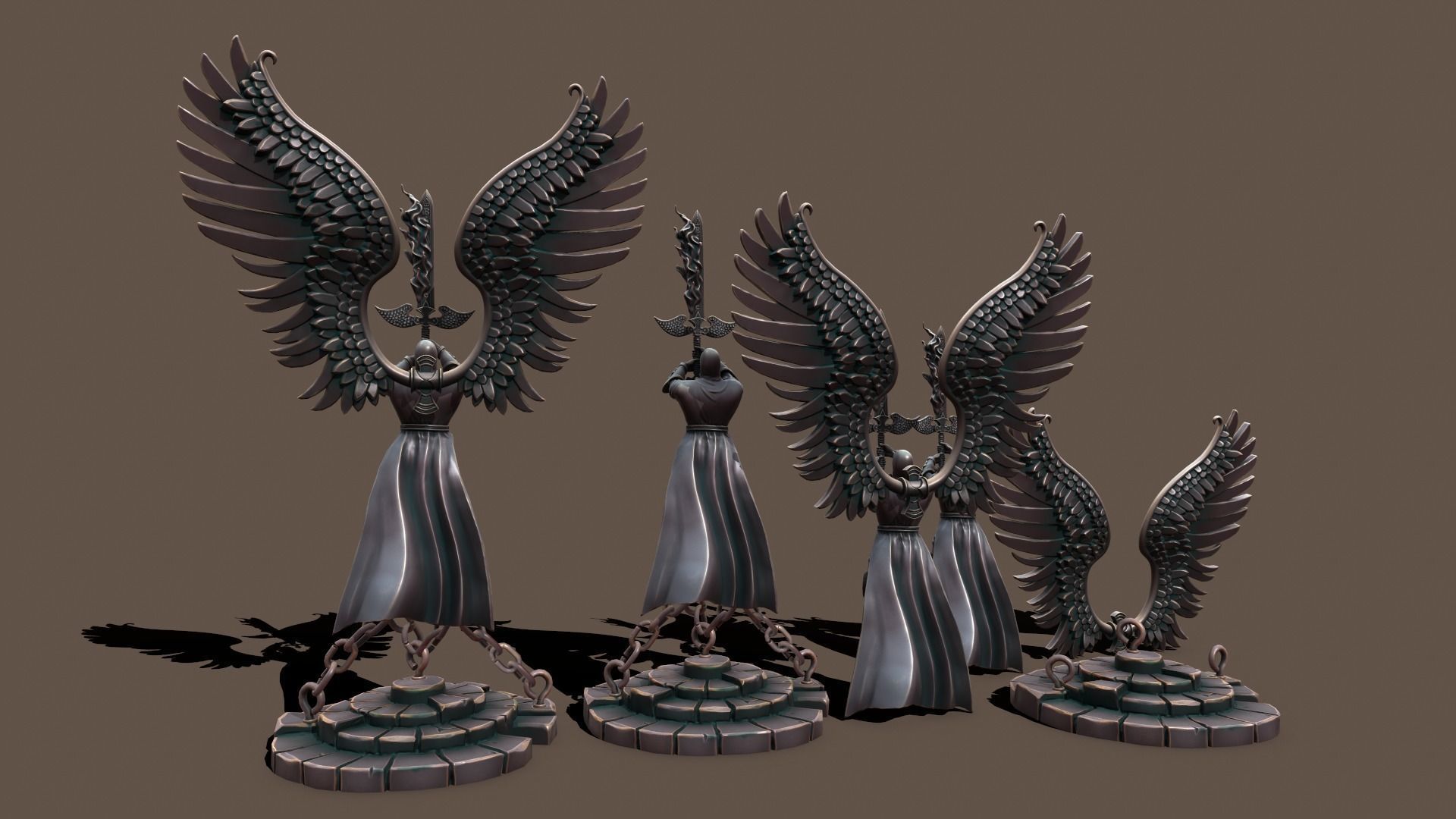 3D model Statue archangel VR / AR / low-poly | CGTrader