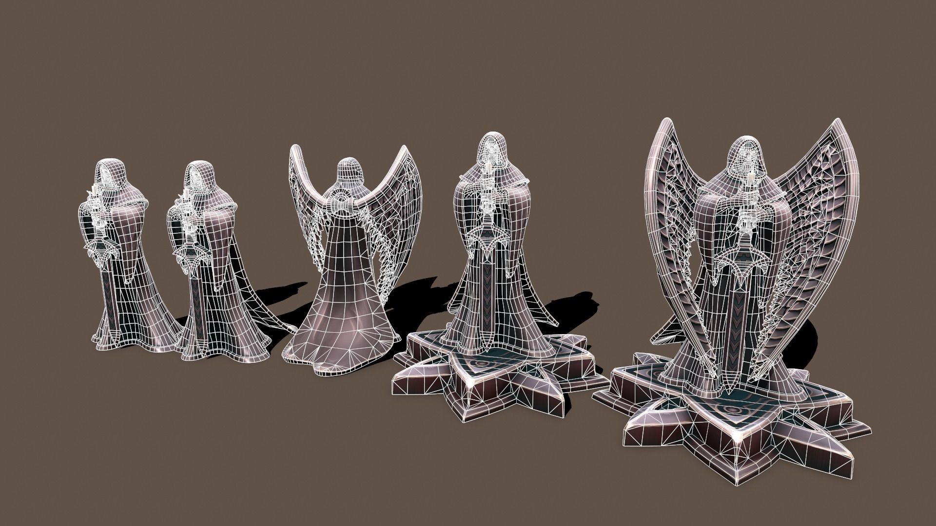 3D model Dark Statues VR / AR / low-poly | CGTrader