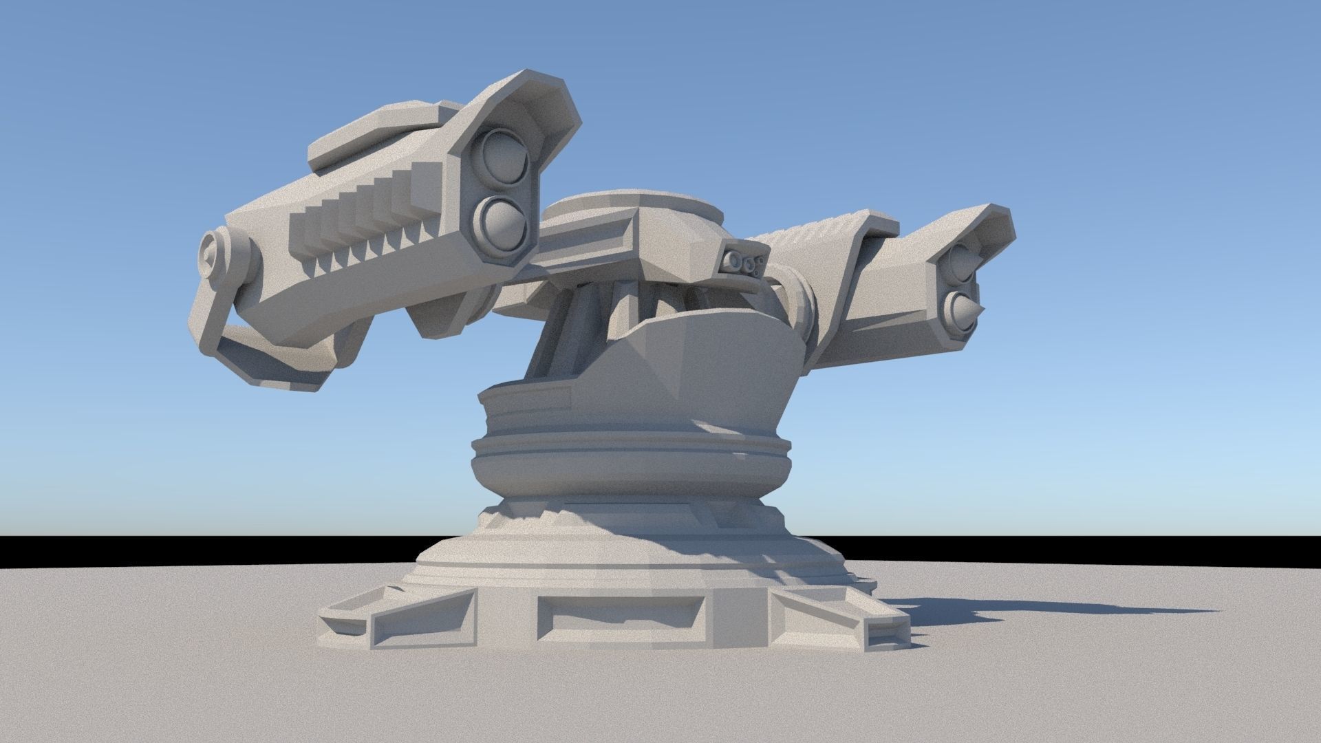 3D asset Low Poly Sci Fi Missile Rocket Turret | CGTrader