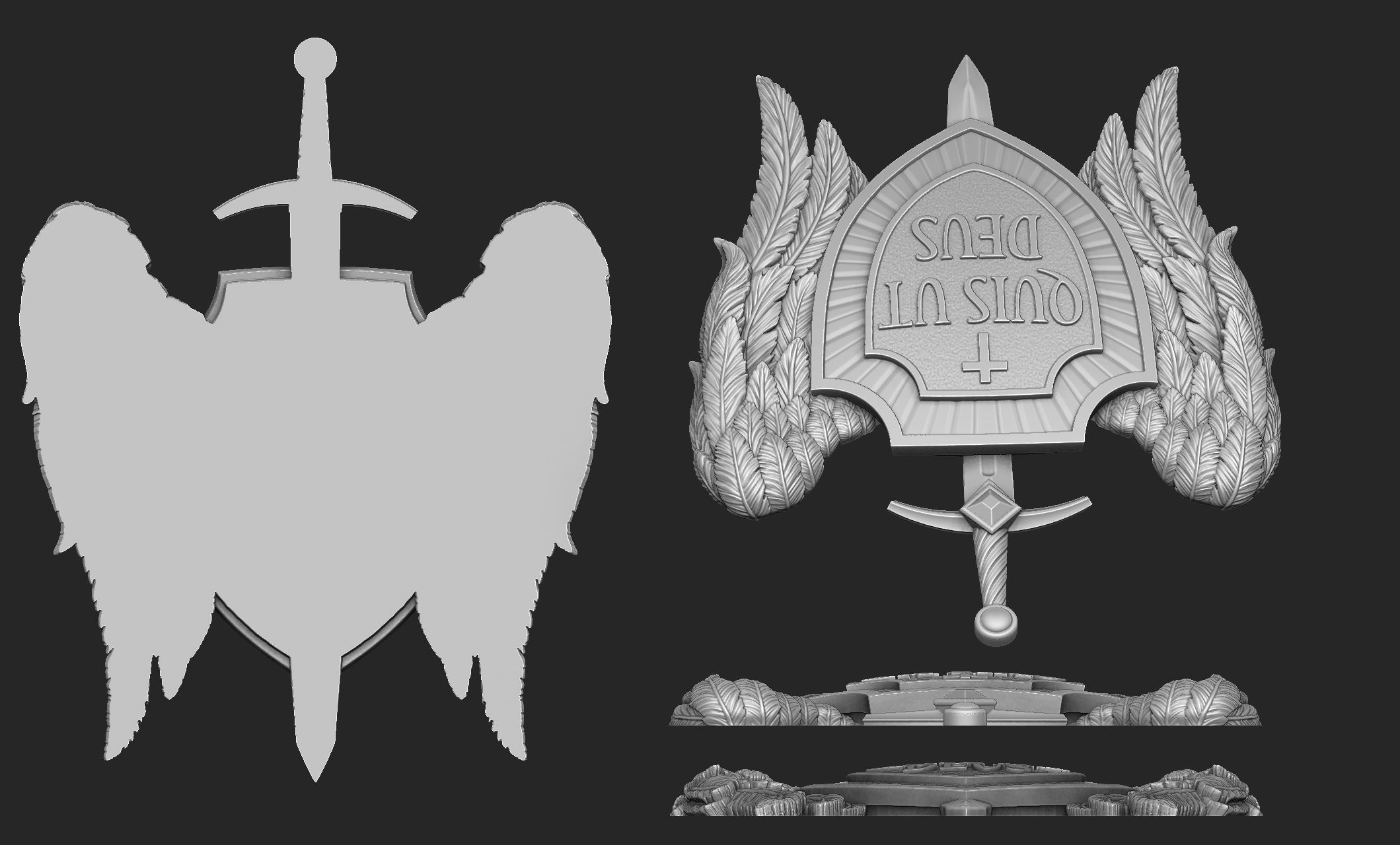 Archangel Michael Shield Pendant 3D model 3D printable | CGTrader