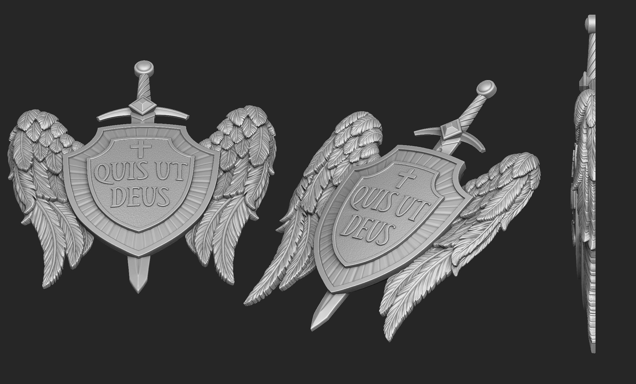 Archangel Michael Shield Pendant 3D model 3D printable | CGTrader