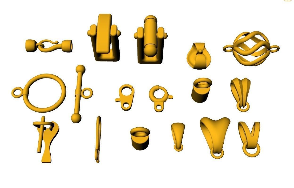 Jewelry Accessories Bracelets Lock and clasps Collection 3D model 3D ...