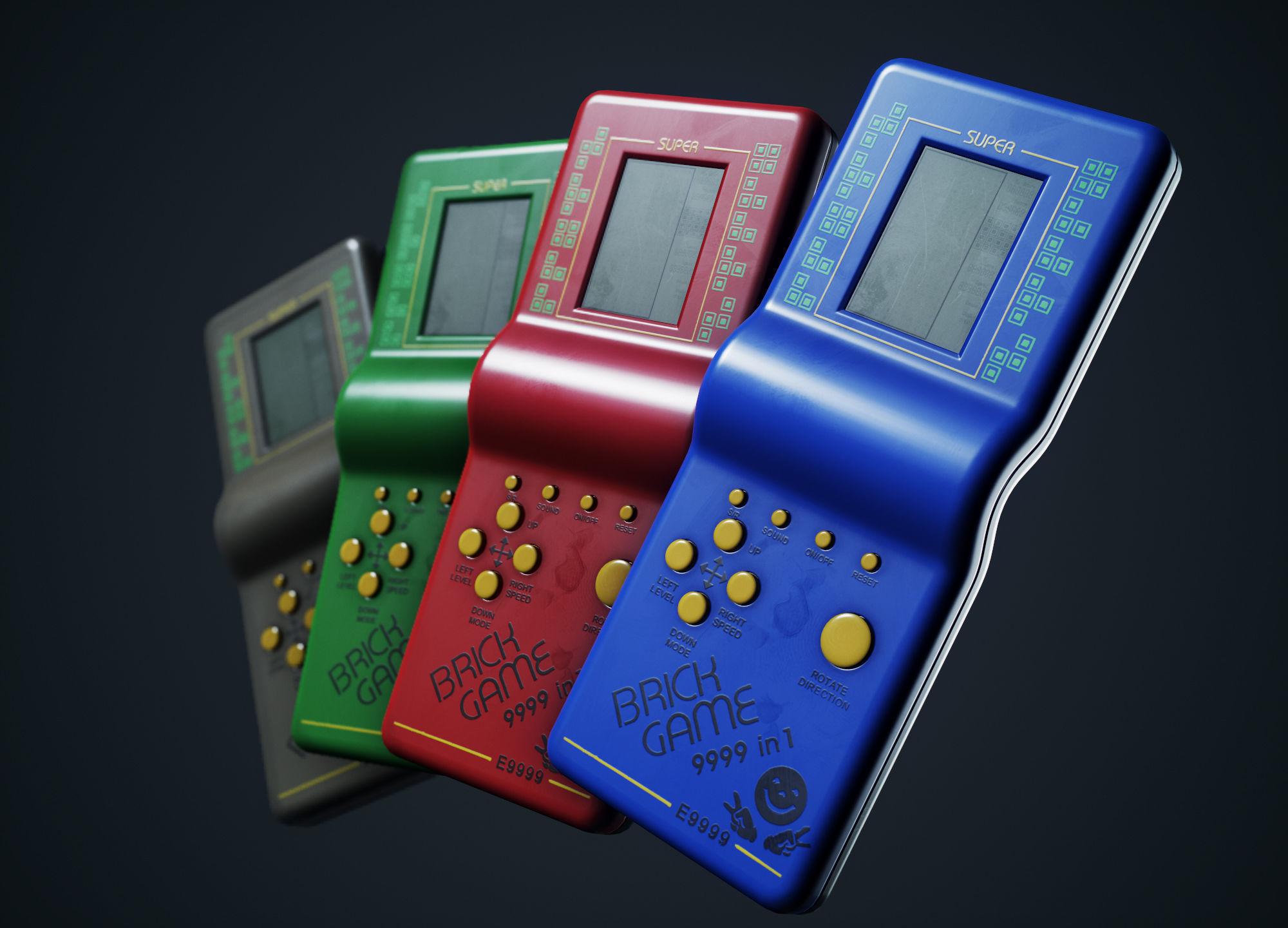 3D model Tetris game portable console VR / AR / low-poly | CGTrader