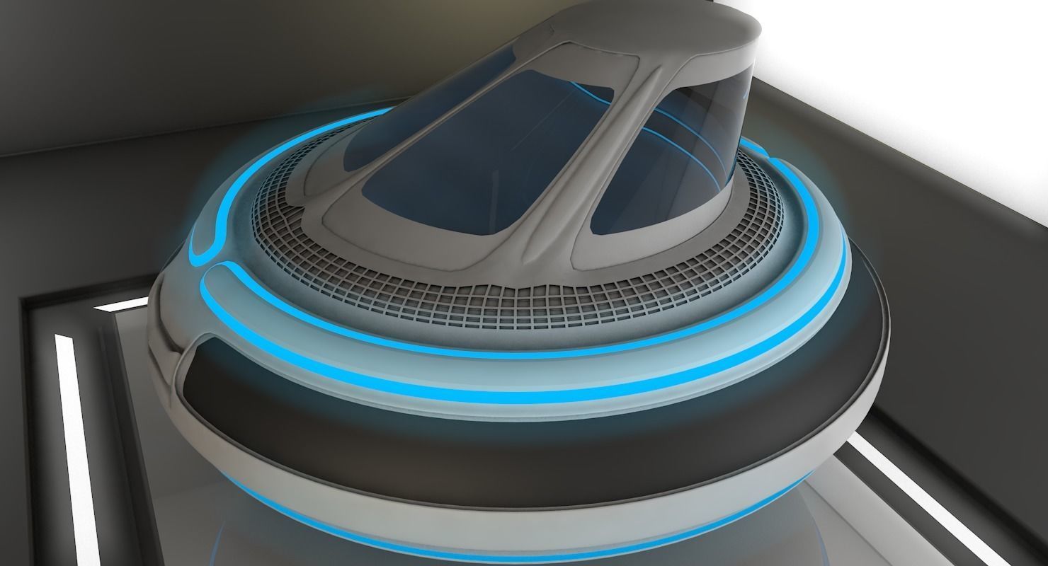 SpaceShip futuristic toilet with lights on top free 3D model | CGTrader