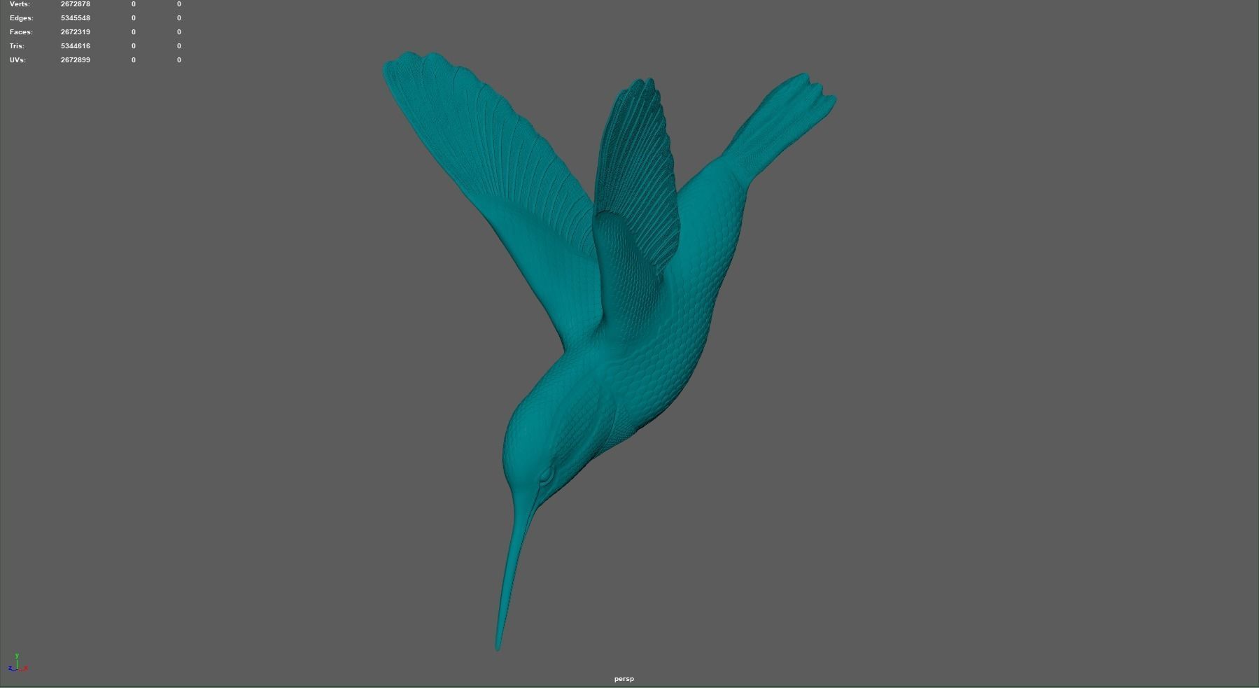 Elegant hummingbird 3D model 3D printable | CGTrader