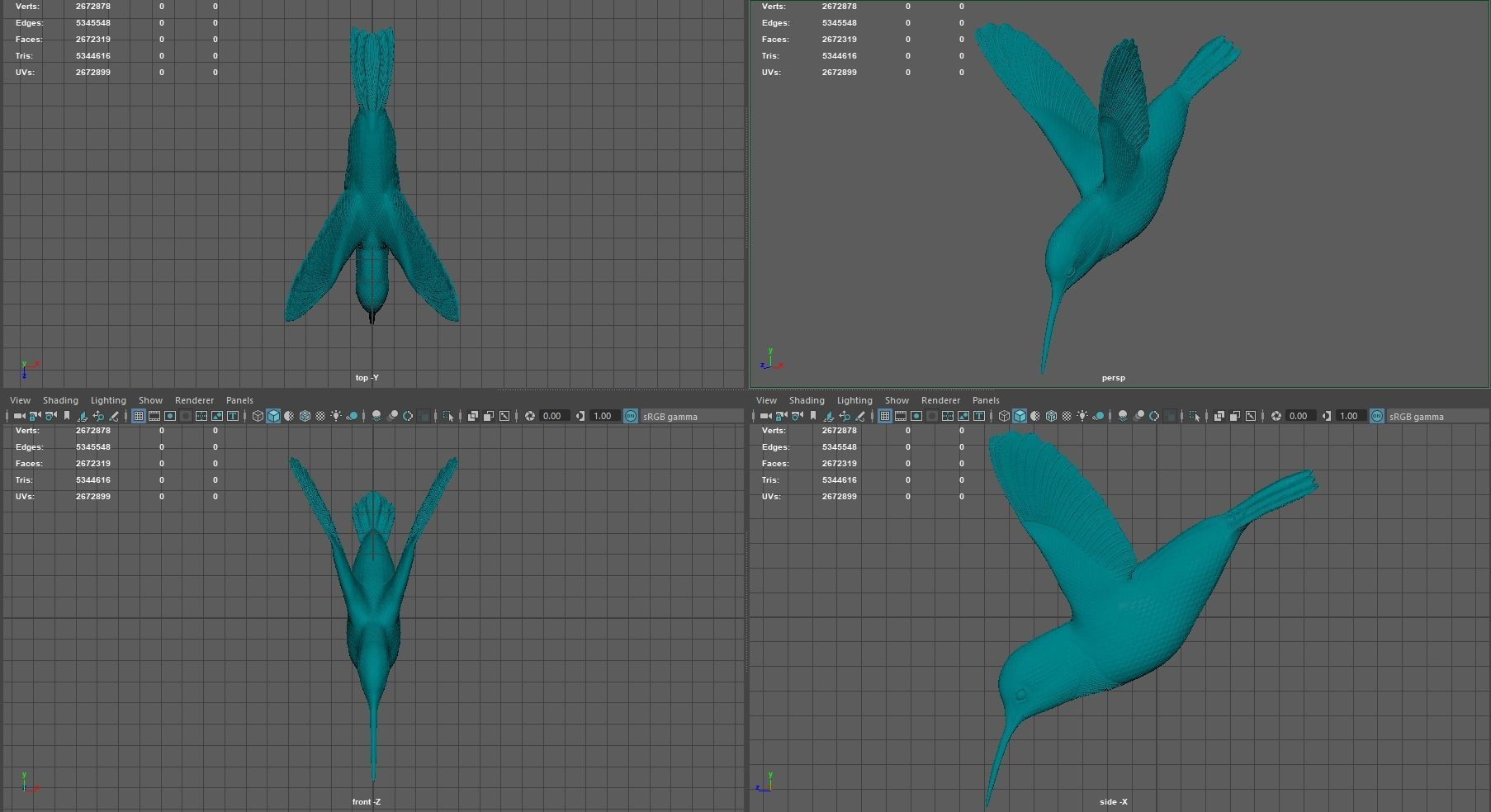 Elegant hummingbird 3D model 3D printable | CGTrader