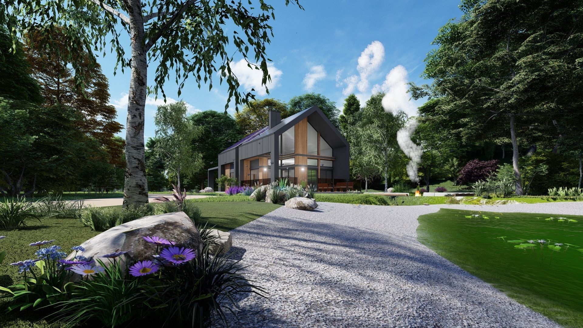 3D model modern barn house 3d model VR / AR / low-poly | CGTrader