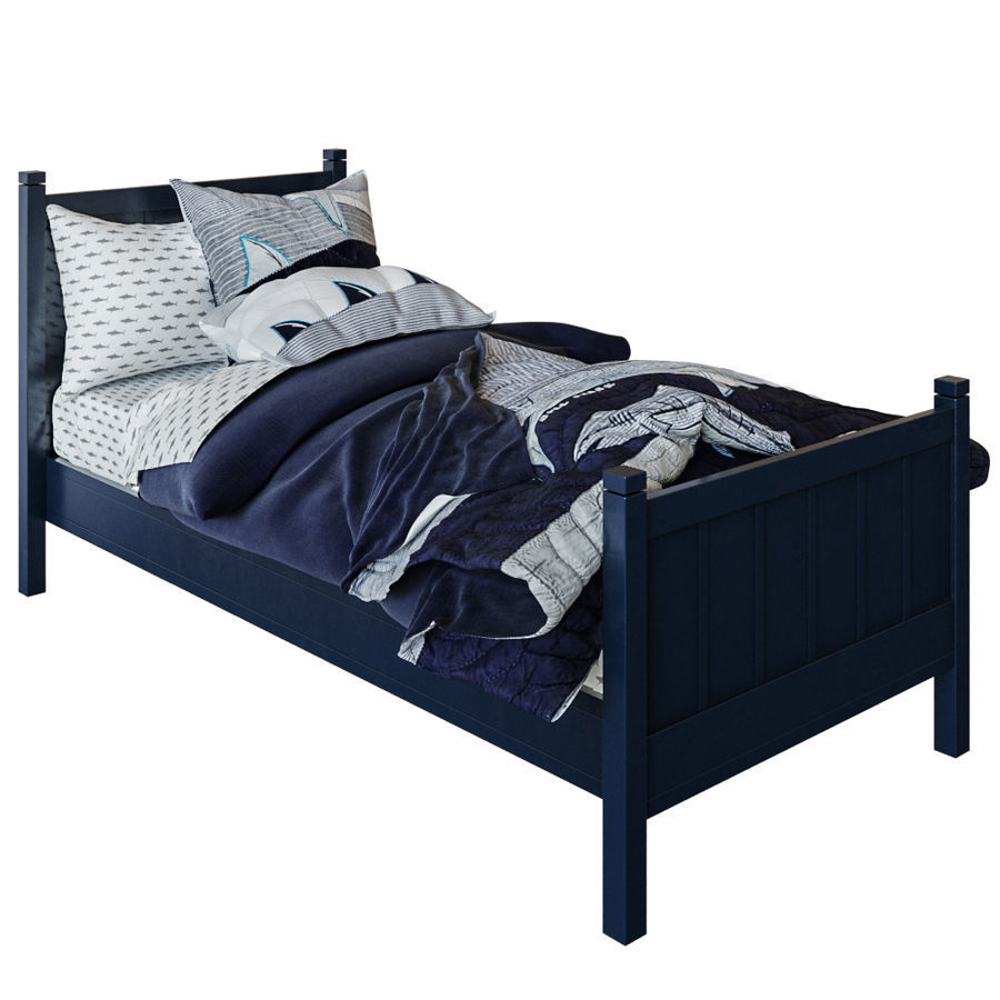 Camp Single Bed Navy 3D model | CGTrader