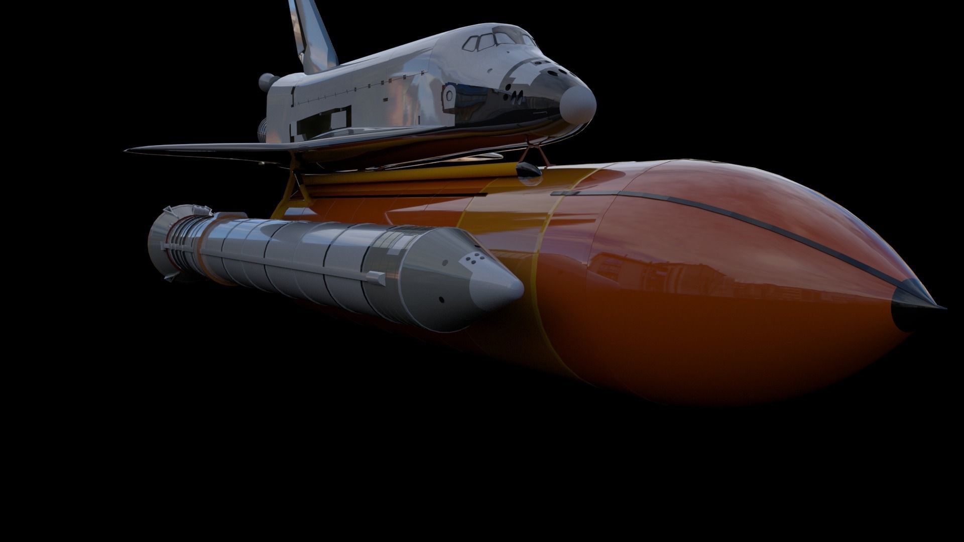 Space Shuttle with Tanks for maya 3D model | CGTrader