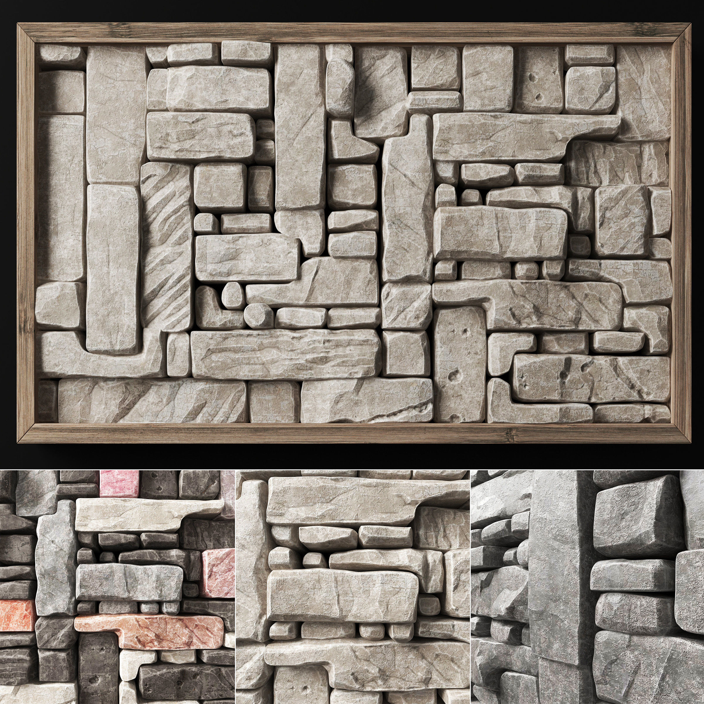 Stone rock panel frame n1 3D model | CGTrader