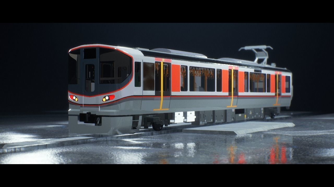 3D model JR 323 Japan Commuter Train 3D Model Full Set VR / AR / low ...
