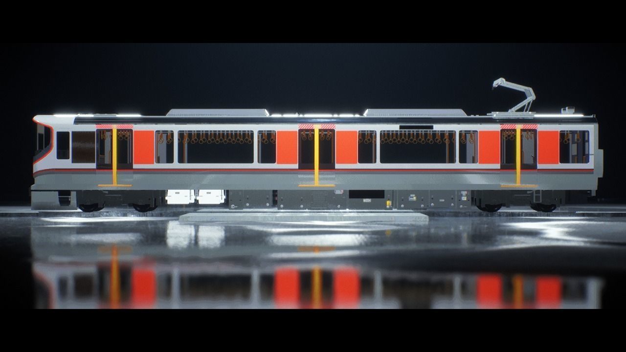 3D model JR 323 Japan Commuter Train 3D Model Full Set VR / AR / low ...