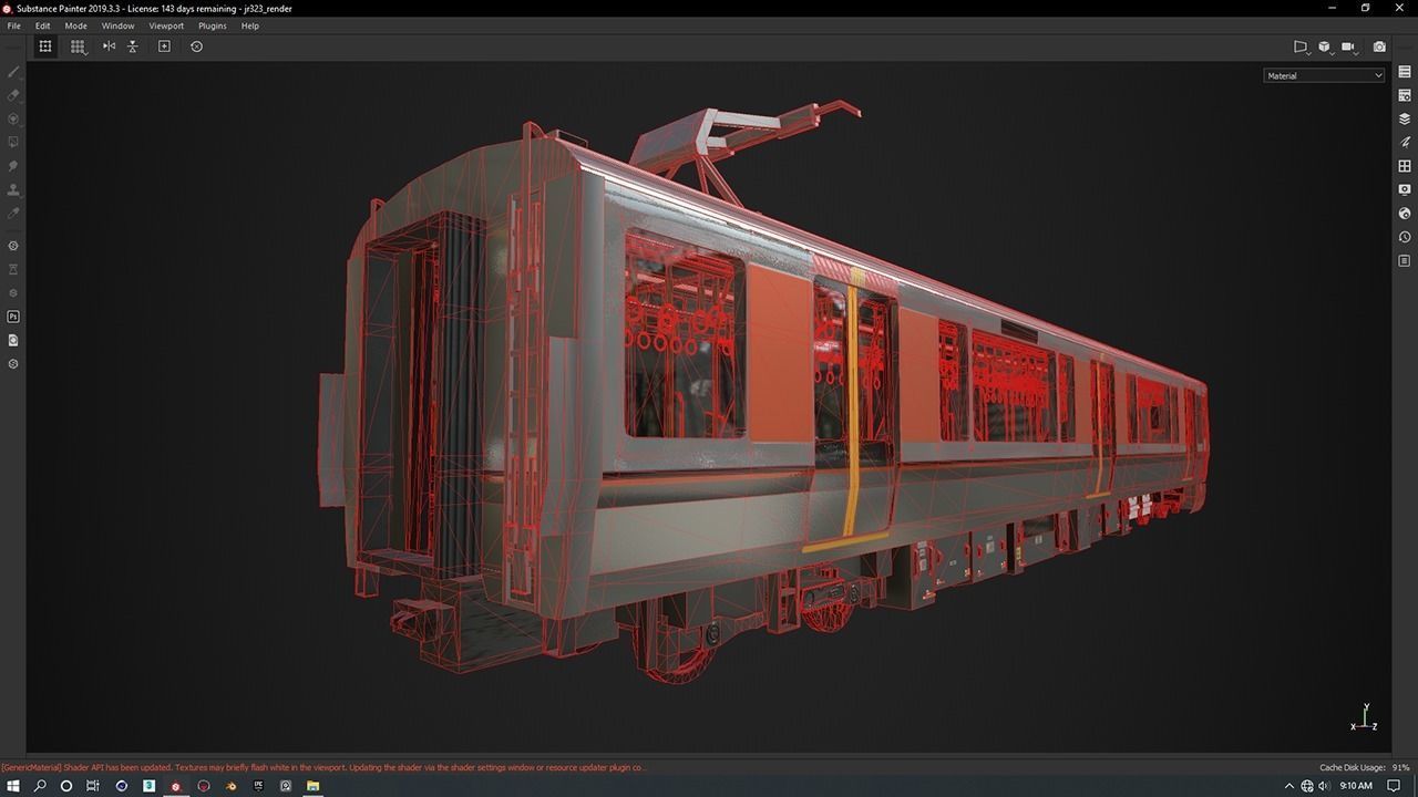 3D model JR 323 Japan Commuter Train 3D Model Full Set VR / AR / low ...