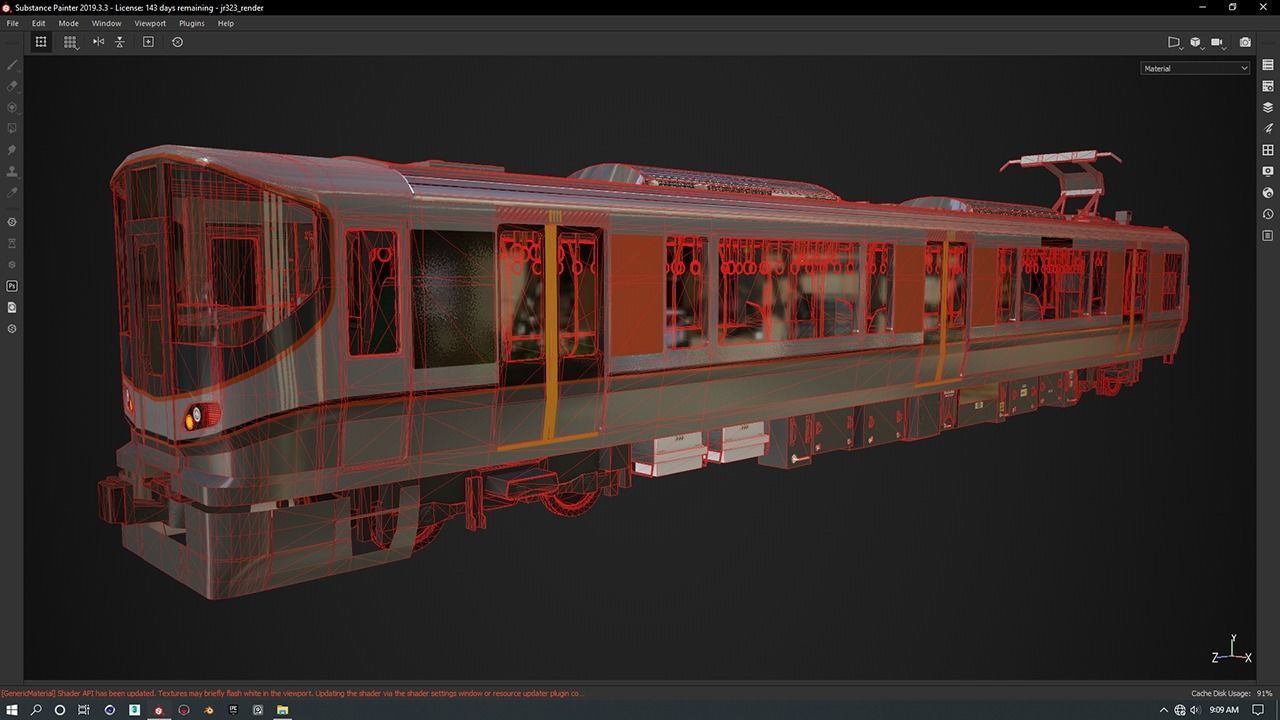 3D model JR 323 Japan Commuter Train 3D Model Full Set VR / AR / low ...