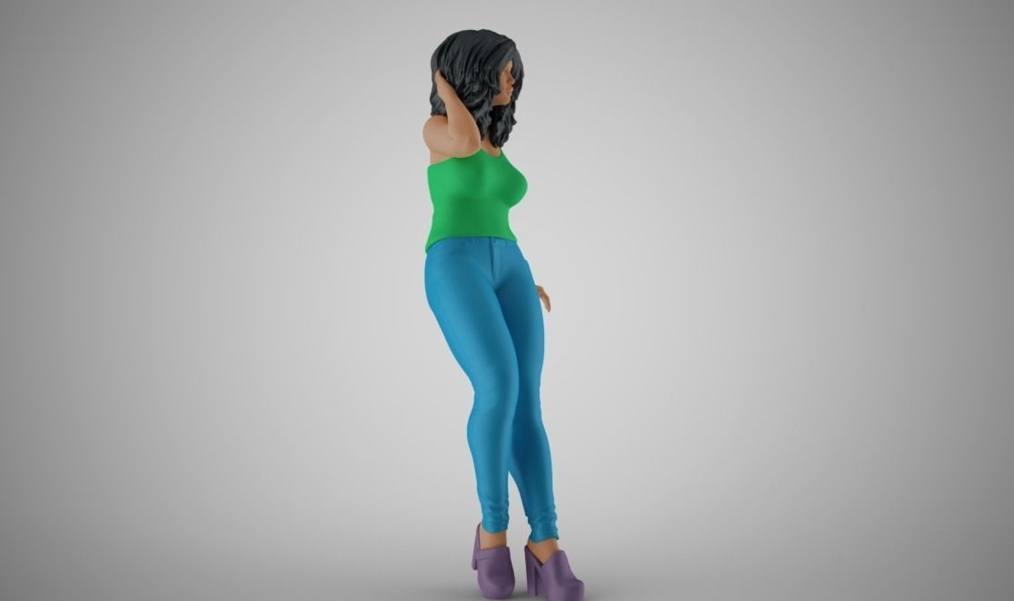 Woman Standing Leaning 3D model 3D printable | CGTrader