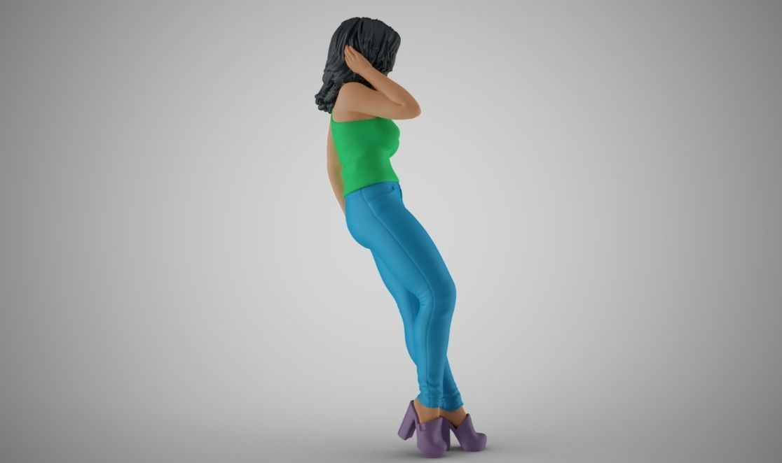 Woman Standing Leaning 3D model 3D printable | CGTrader